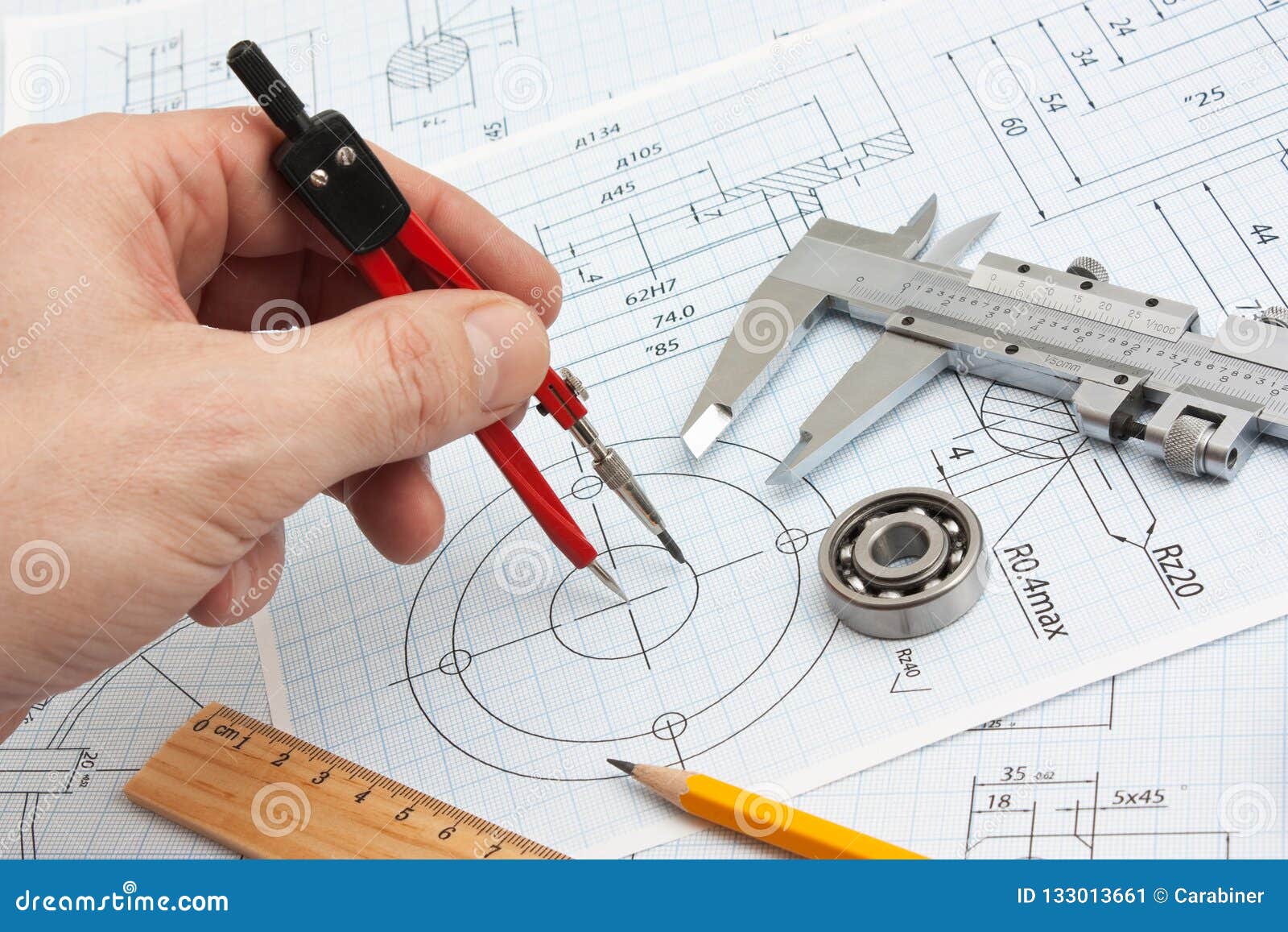 Technical drawing stock image. Image of hand, pattern - 133013661