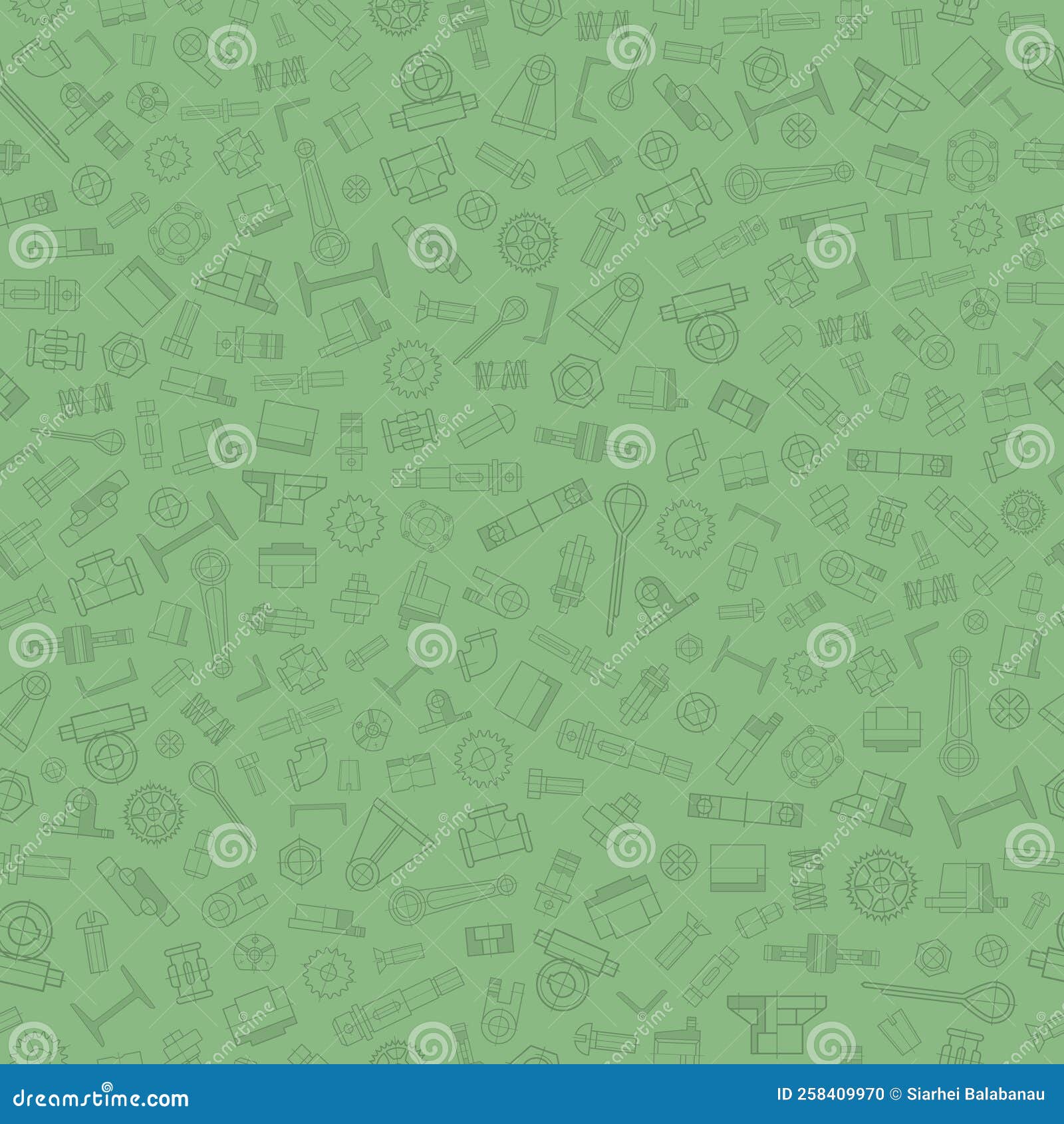 Technical Drawing, Unique Machine Details. Seamless Editable Pattern of ...