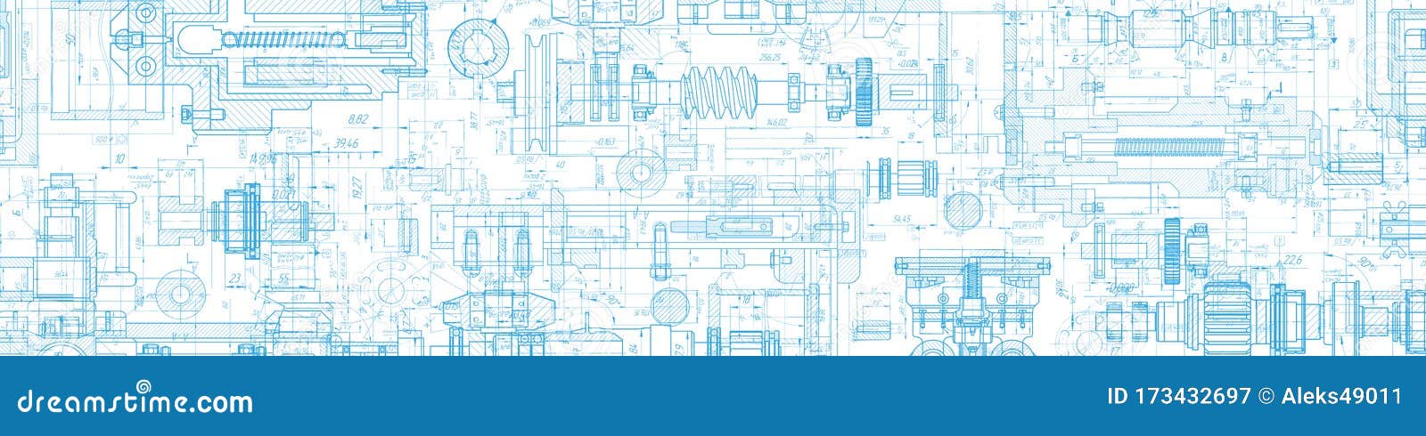 Technical Drawing on a White Background .Widescreen Technology ...