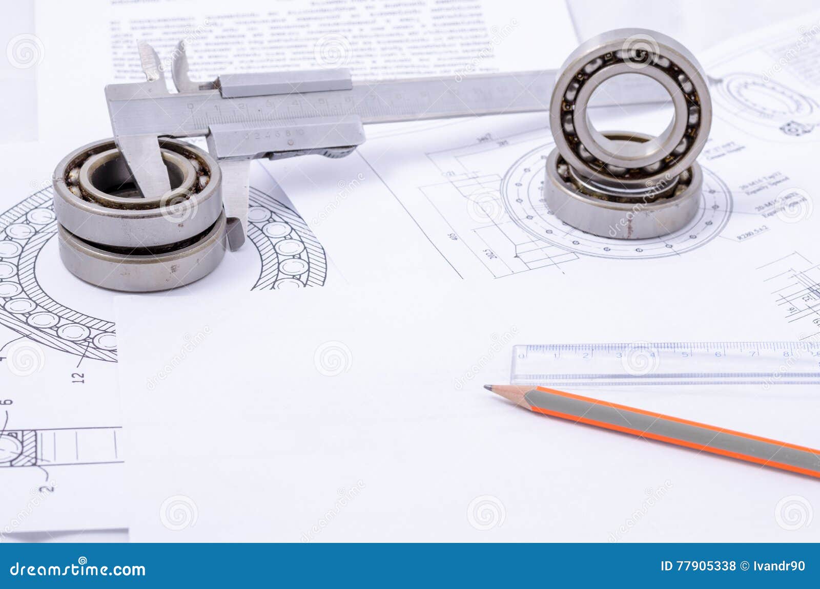 Technical Drawings. Project By Drawing Compass On Paper. Drawing Detail ...
