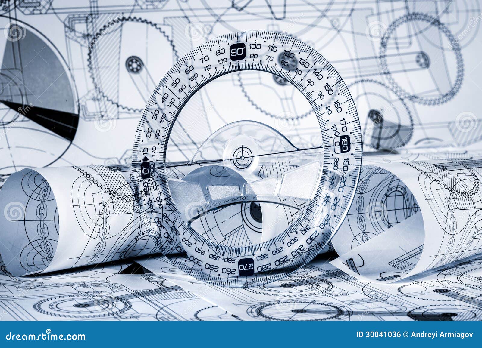 Technical drawings stock photo. Image of details, measurement - 30041036