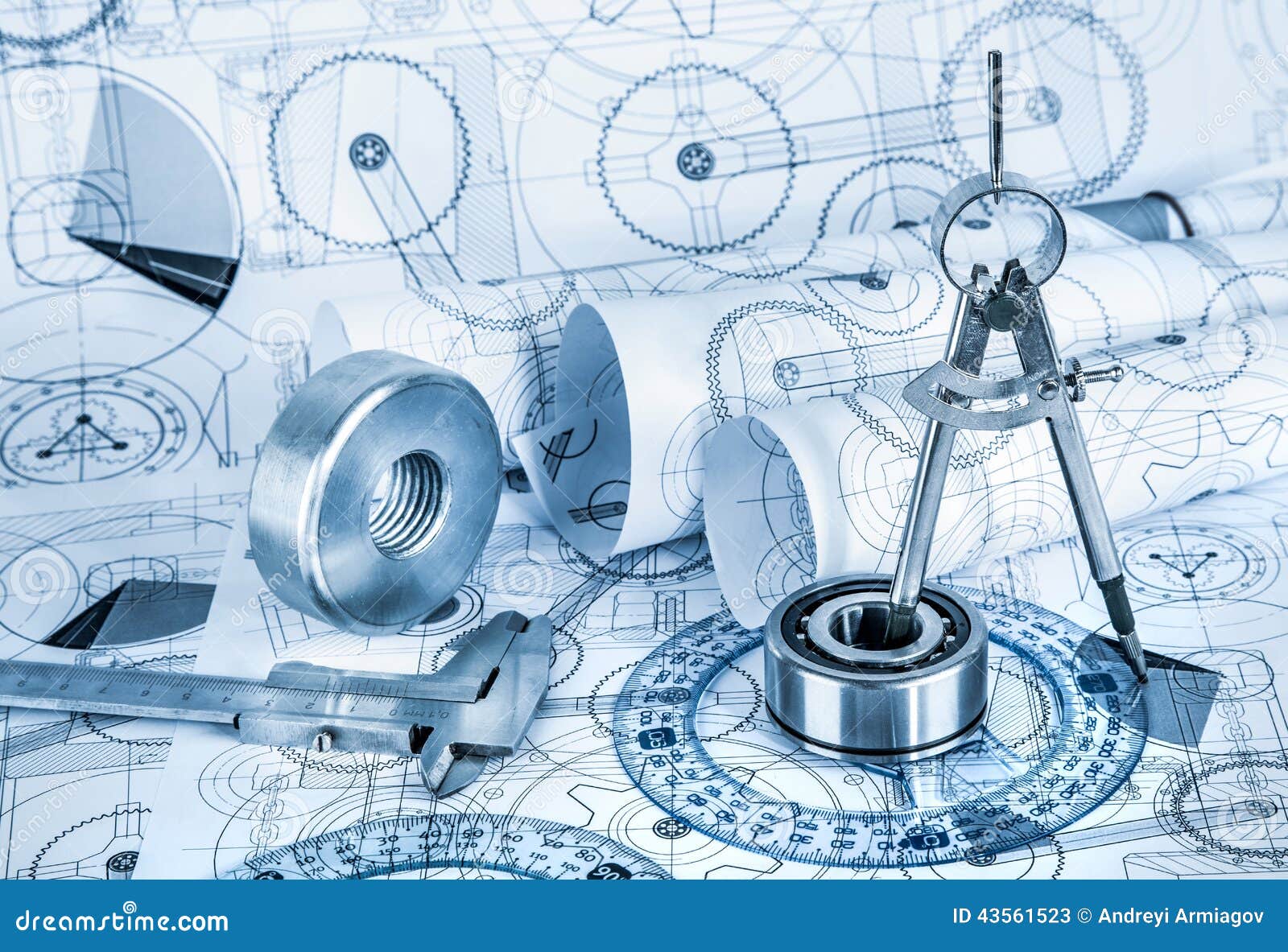 Technical drawings stock image. Image of background, paper - 43561523