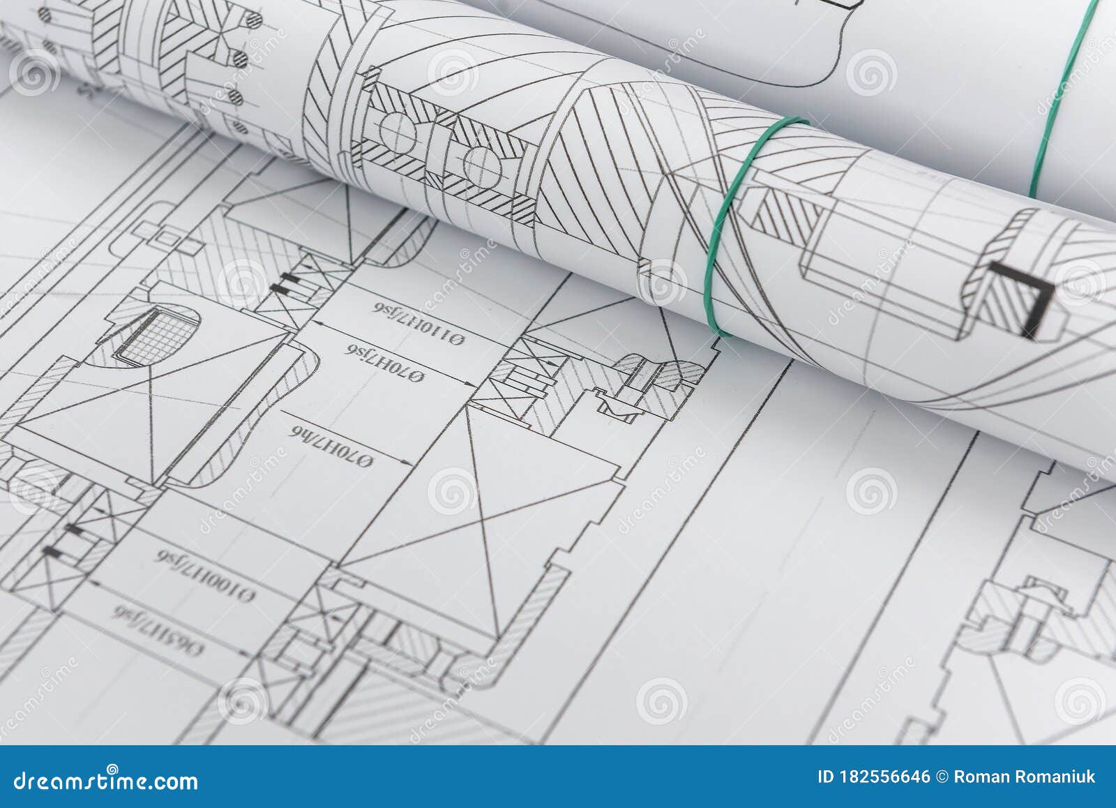 Technical Drawings. Project By Drawing Compass On Paper. Drawing Detail ...