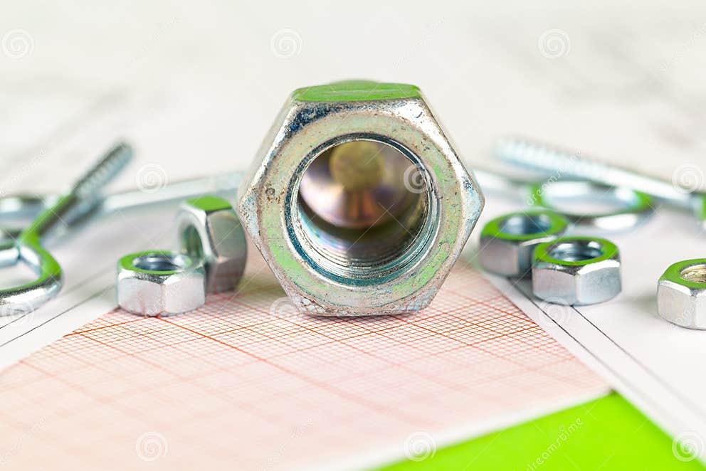 Technical Drawings of Bolt and Nut. Engineering, Technology and ...