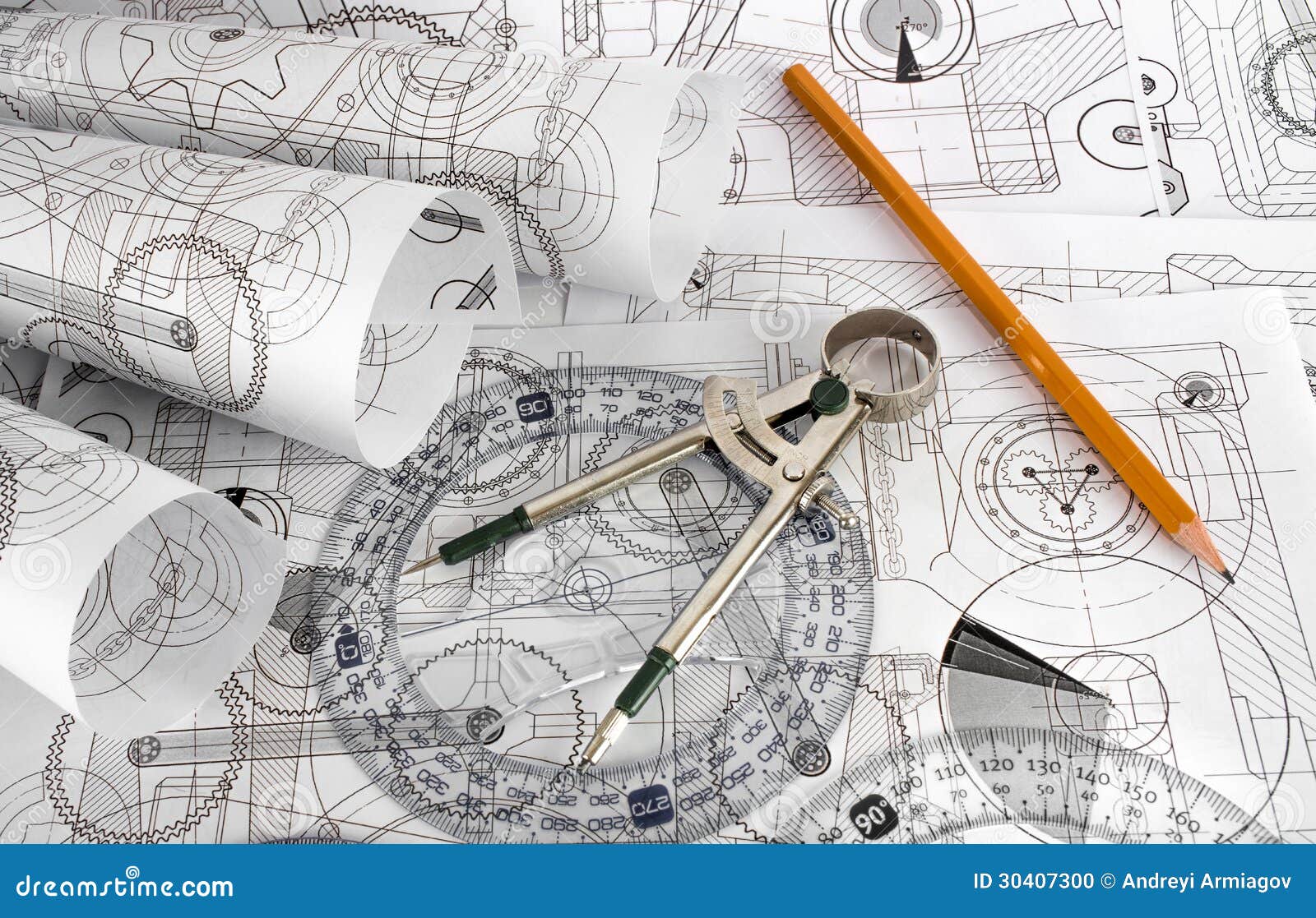 Technical drawings stock photo. Image of document, drawing - 30407300