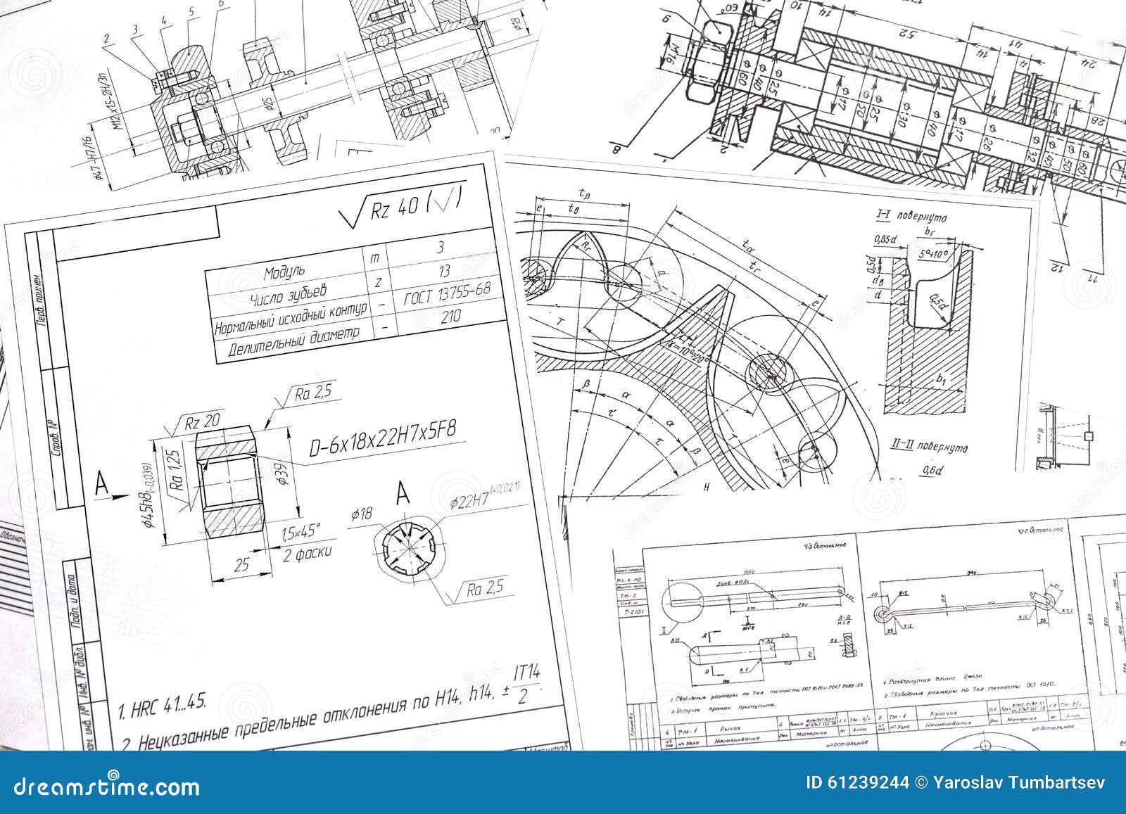 Technical Drawings of Parts Stock Photo - Image of sizes, stages: 61239244