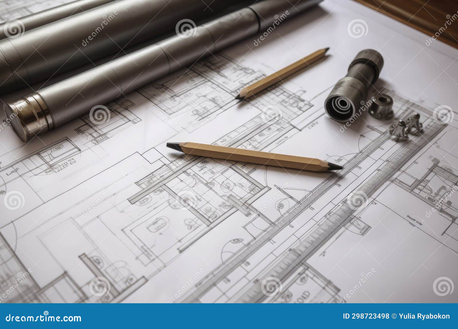 Technical Drawings Tools. Generate Ai Stock Illustration - Illustration ...