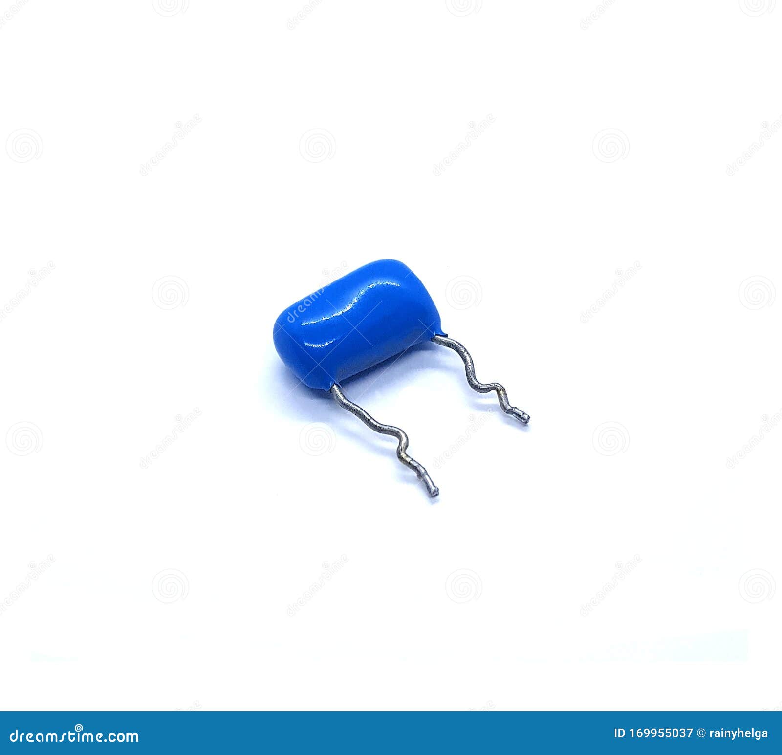 Technical Element. Blue Capacitor on the White Background for Websites ...