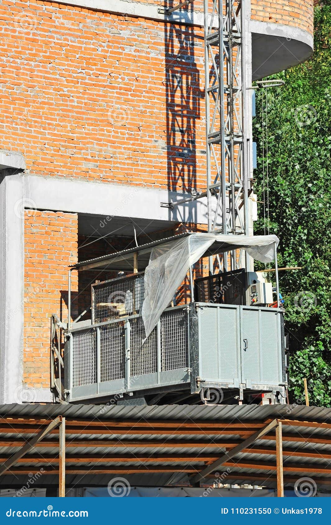 Elevator on Construction Site Stock Photo - Image of dwelling, asbuilt ...