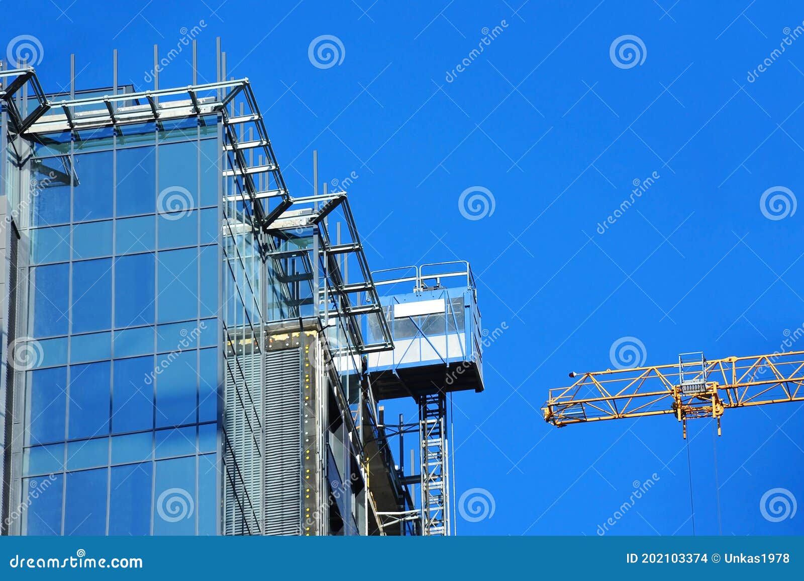 Elevator on Construction Site Stock Photo - Image of industrial, brick ...