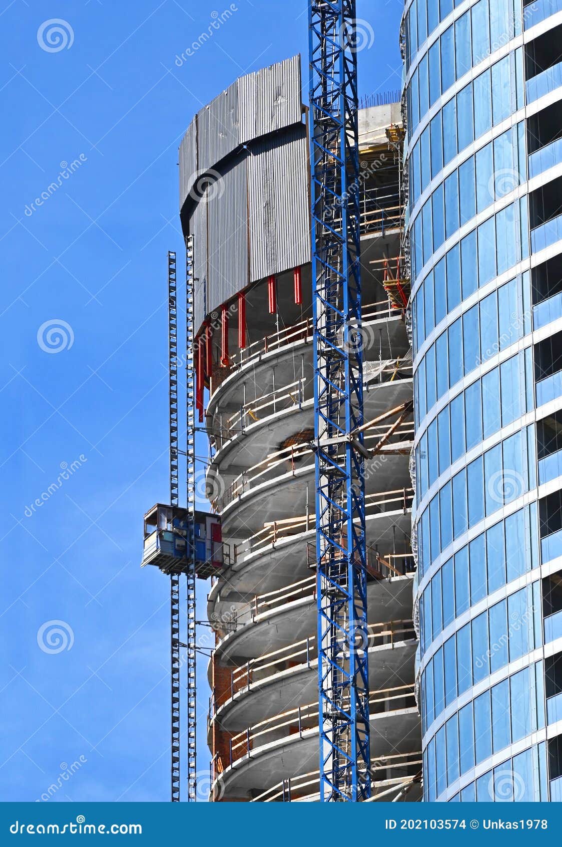 Elevator on Construction Site Stock Photo - Image of condominium ...