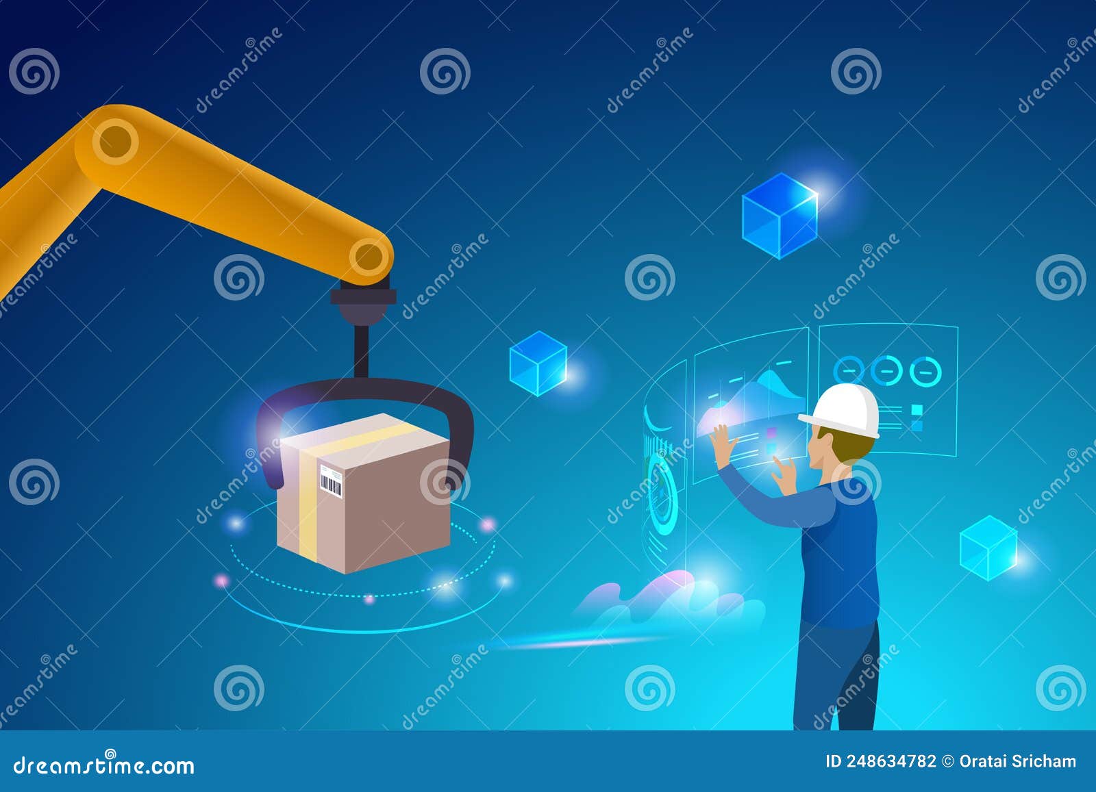 Technical Engineer Control Robotics Automation Arms in Production Line ...