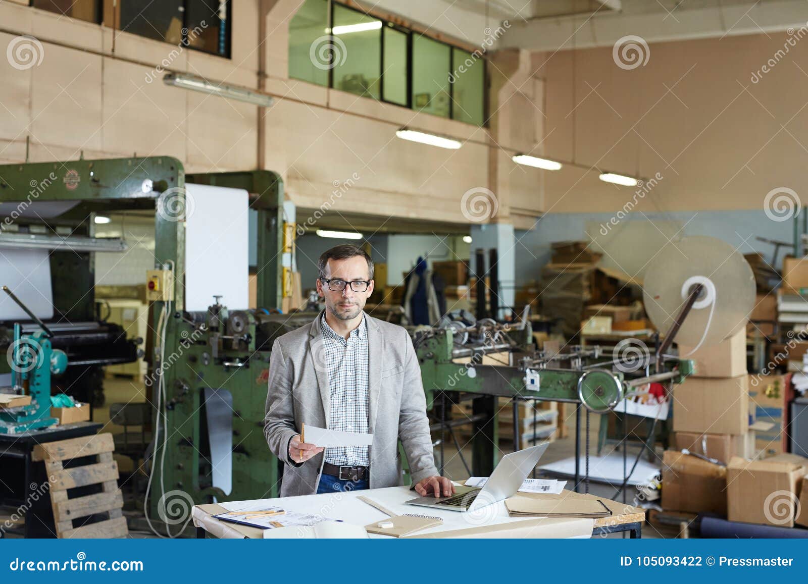 Working in factory stock photo. Image of business, planning - 105093422