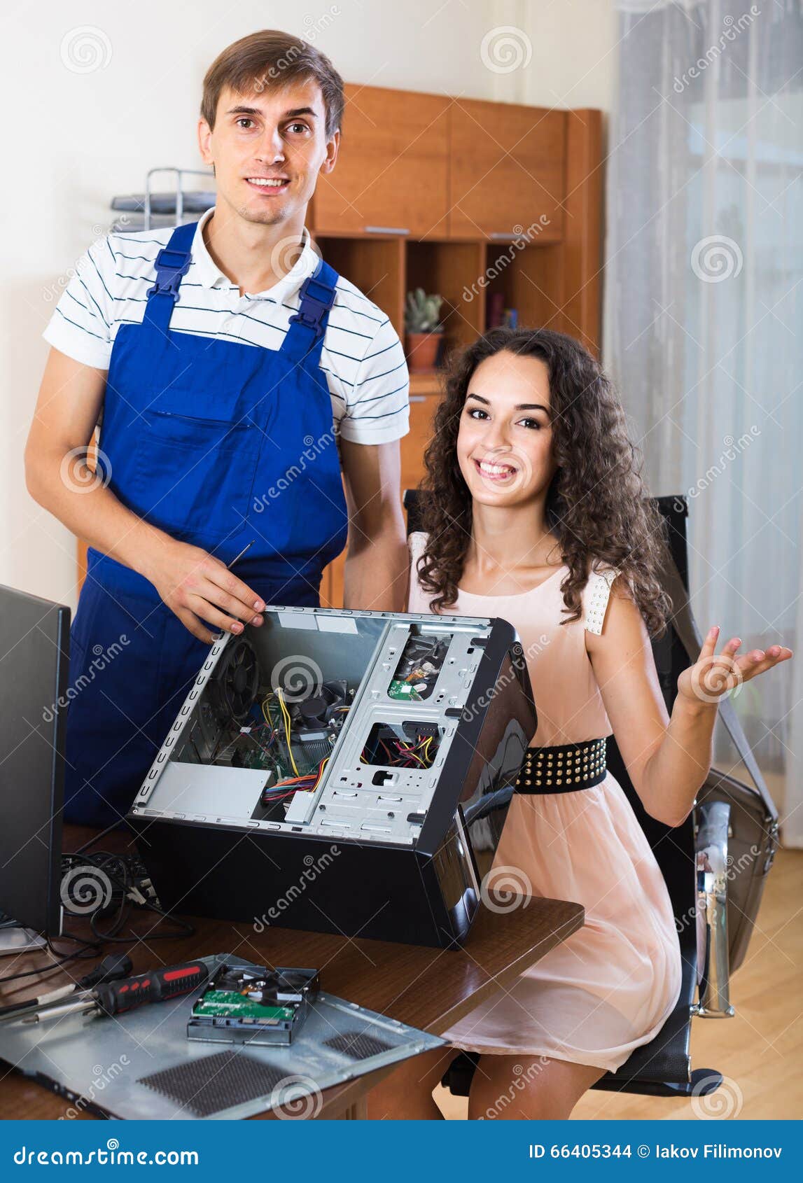 Technical Engineer Upgrading Hardware of Client Computer Stock Photo ...