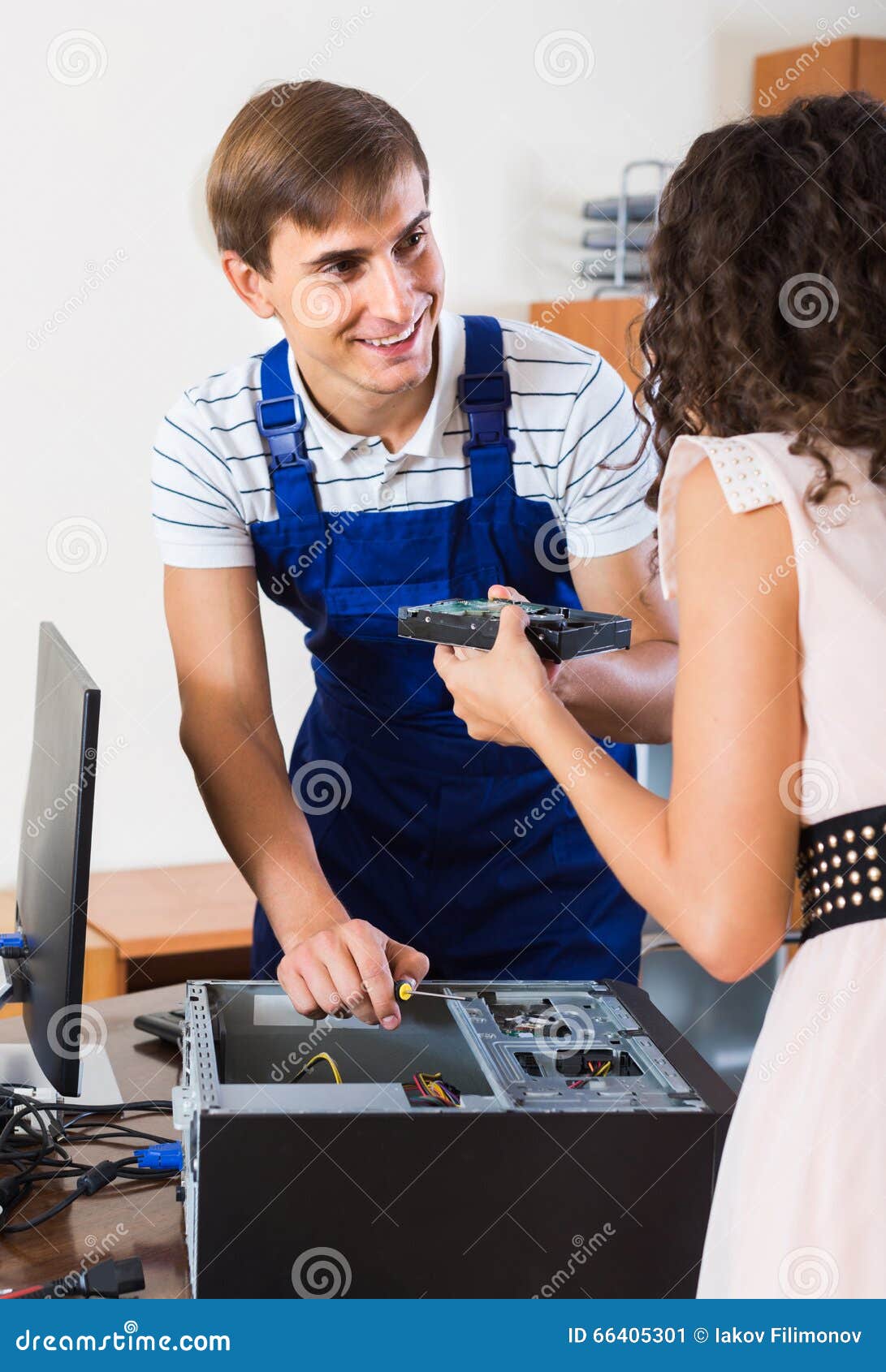 Technical Engineer Upgrading Hardware of Client Computer Stock Image ...