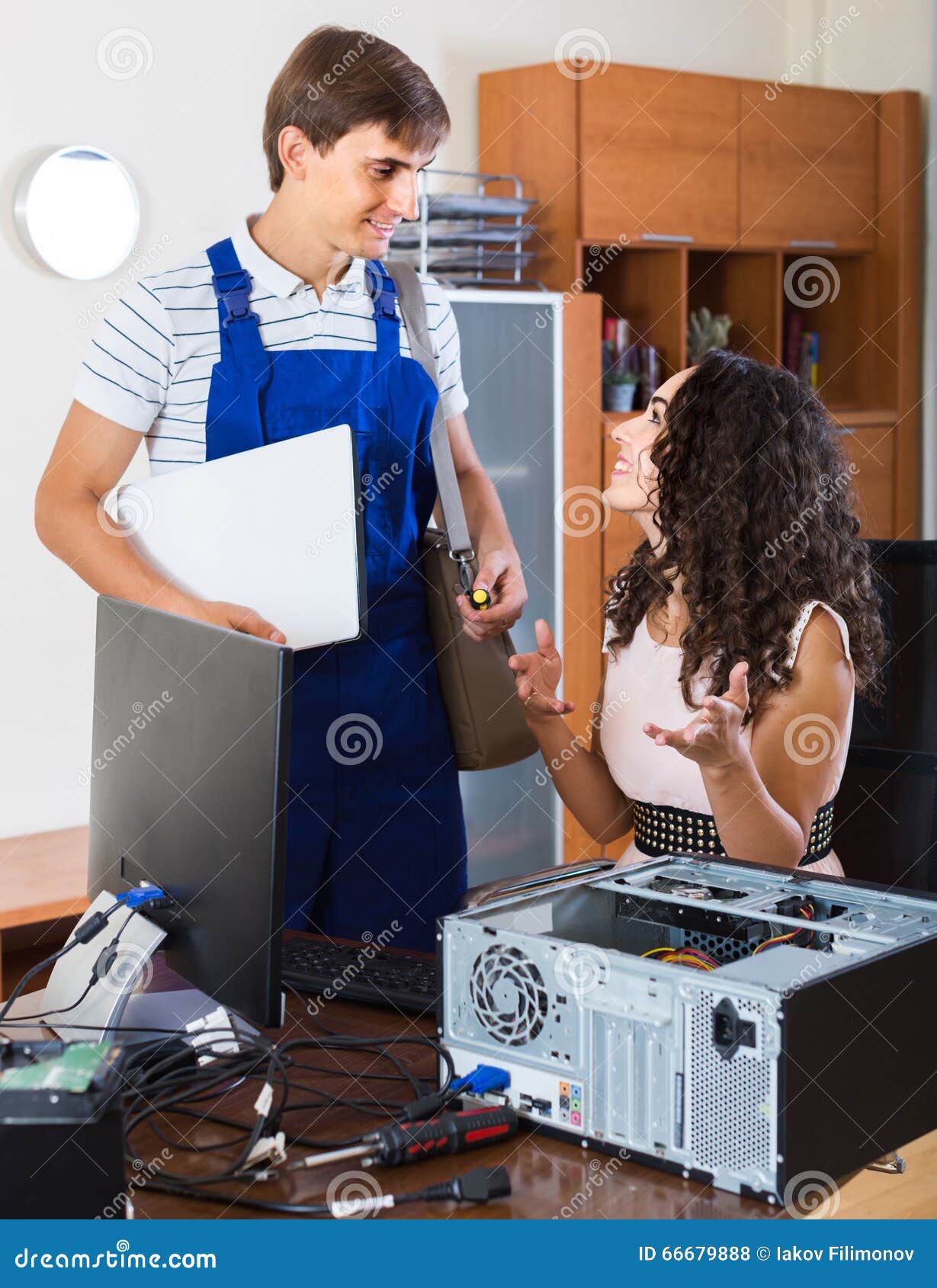 Technical Engineer Upgrading Hardware of Client Computer Stock Photo ...