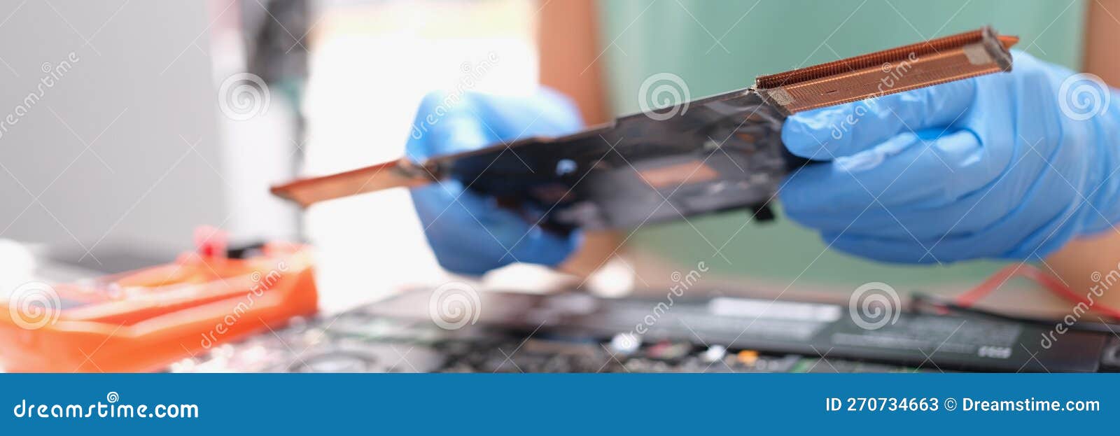 Technical Engineer is Working on Computer Motherboard Stock Image ...