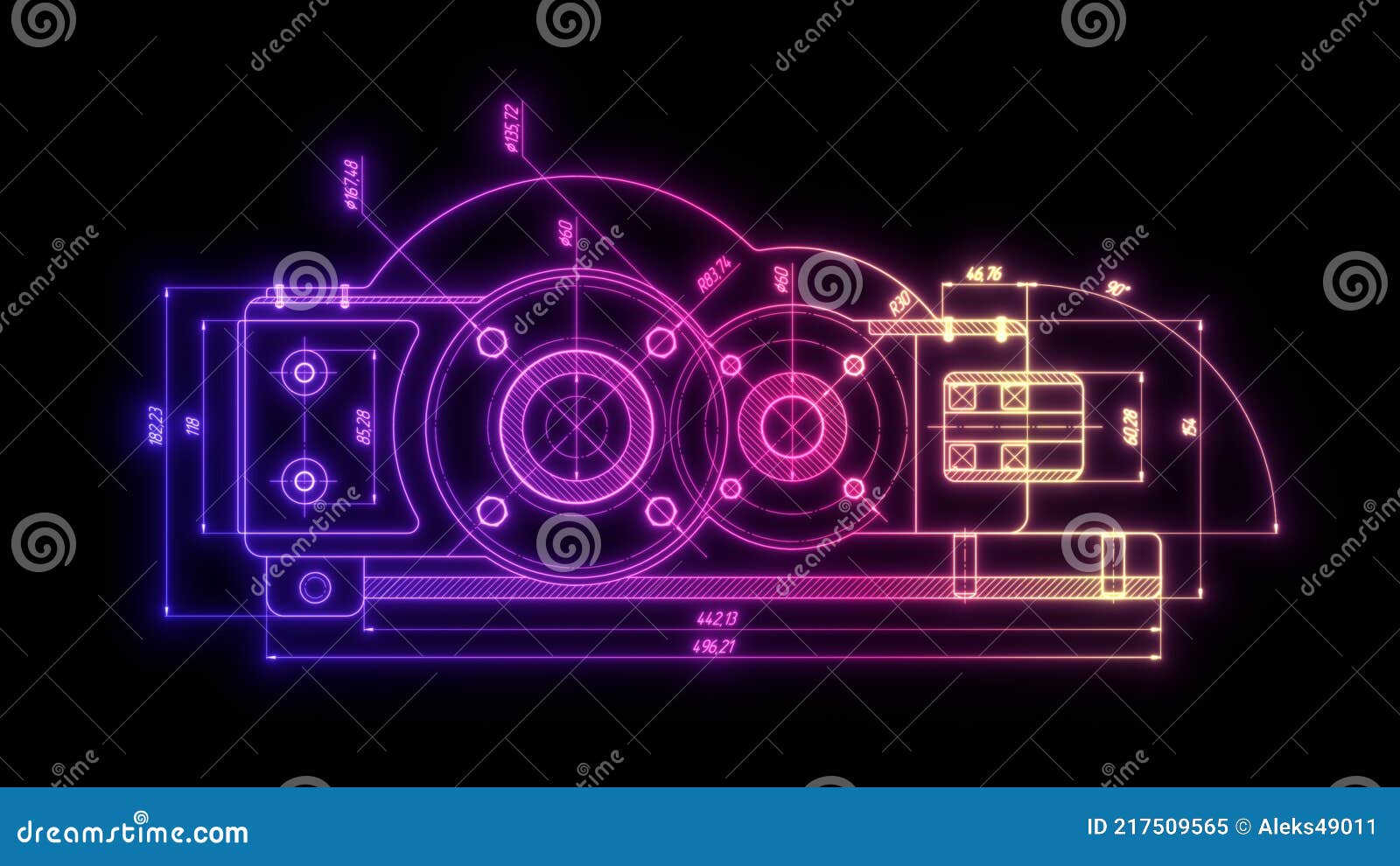 Technical Engineering Banner.Rotating Gears. School Physics.Machine ...