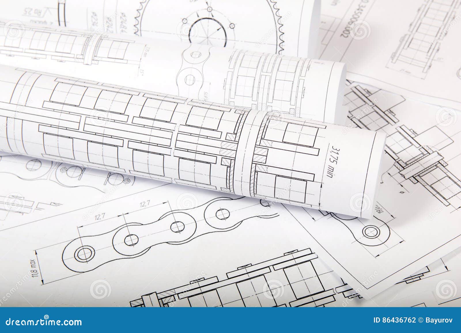 Technical Engineering Drawings Stock Photo | CartoonDealer.com #86436762