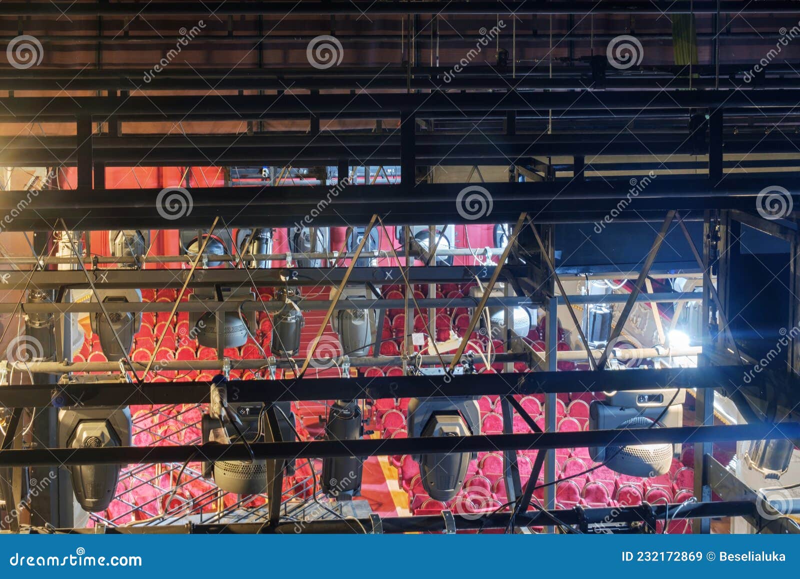 Technical Equipment at the Backstage of Theater Stock Image - Image of ...