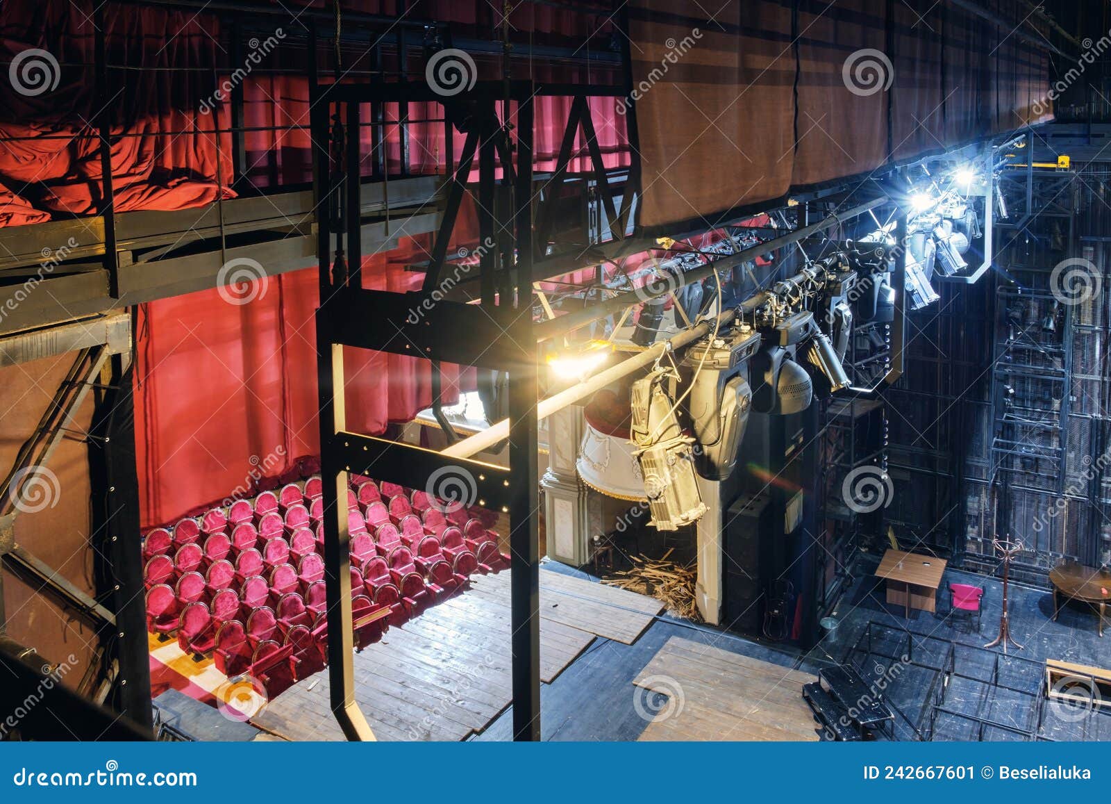 Technical Equipment at the Backstage of Theater Stock Image - Image of ...