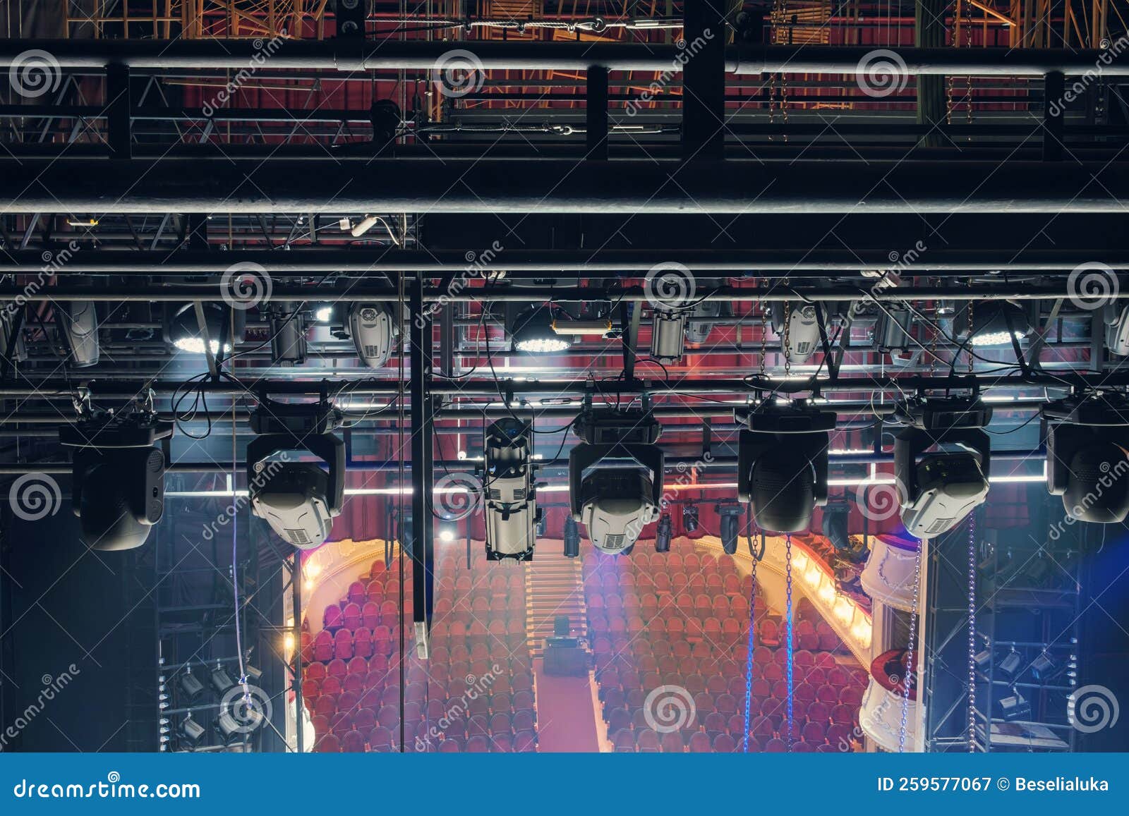 Technical Equipment at the Backstage of Theater Stock Image - Image of ...