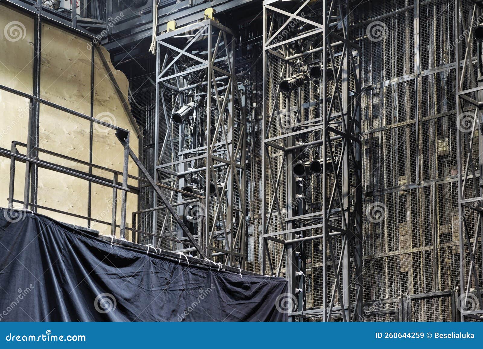 Technical Equipment at the Backstage of Theater Stock Image - Image of ...