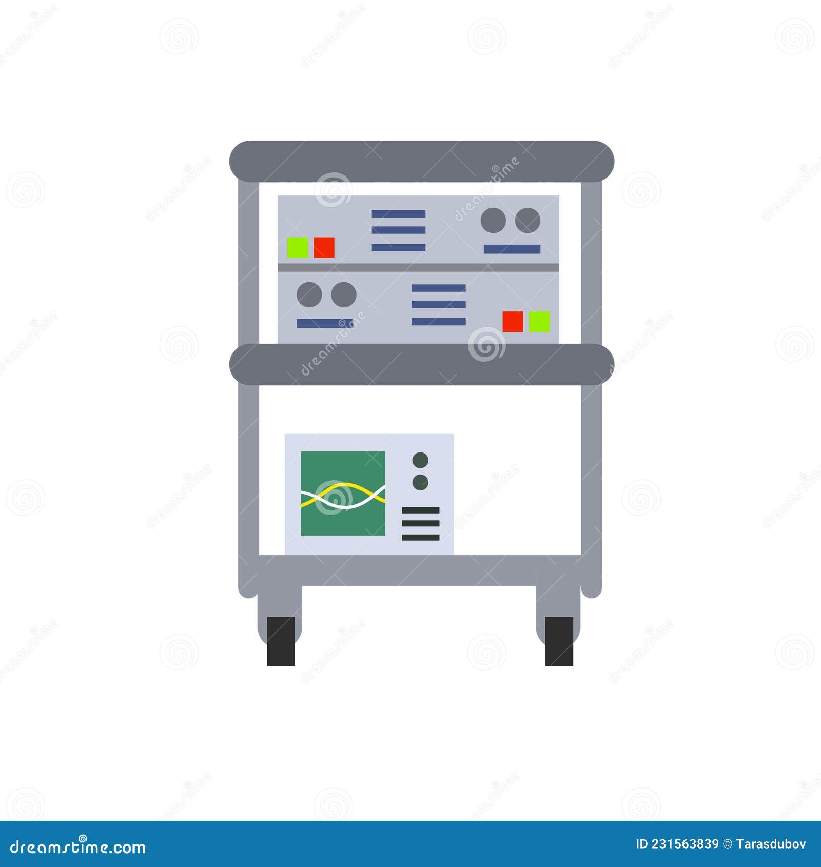 Technical Equipment and Device. Table with Sensors and Electronics ...