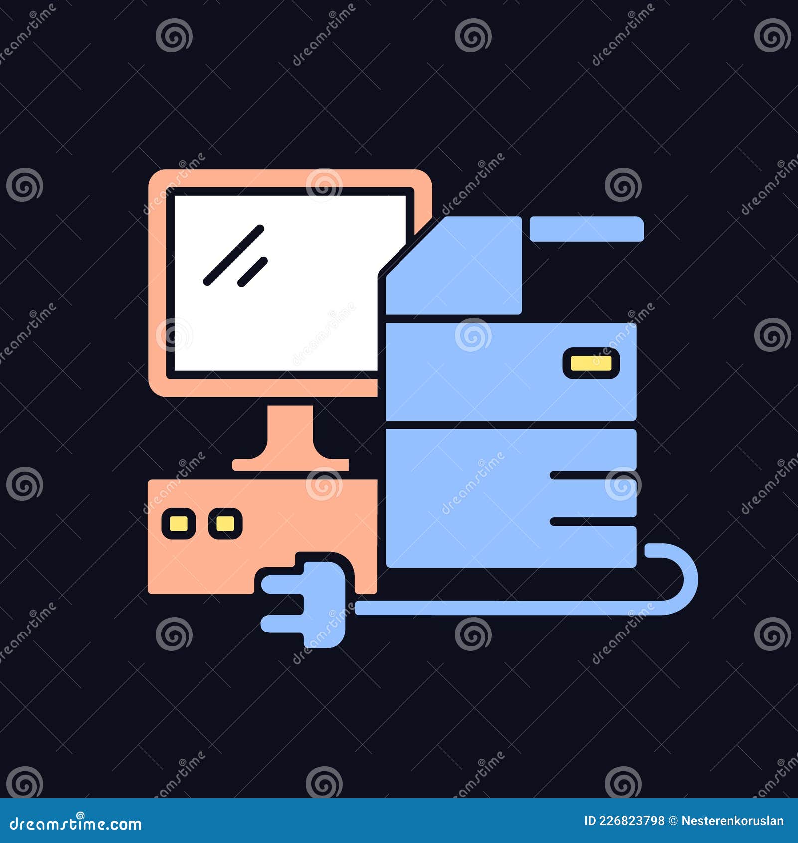Technical Equipment RGB Color Icon for Dark Theme Stock Vector ...