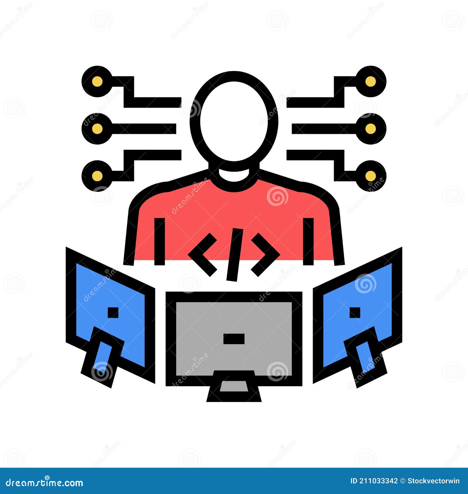 Technical Expert Color Icon Vector Illustration Stock Vector ...
