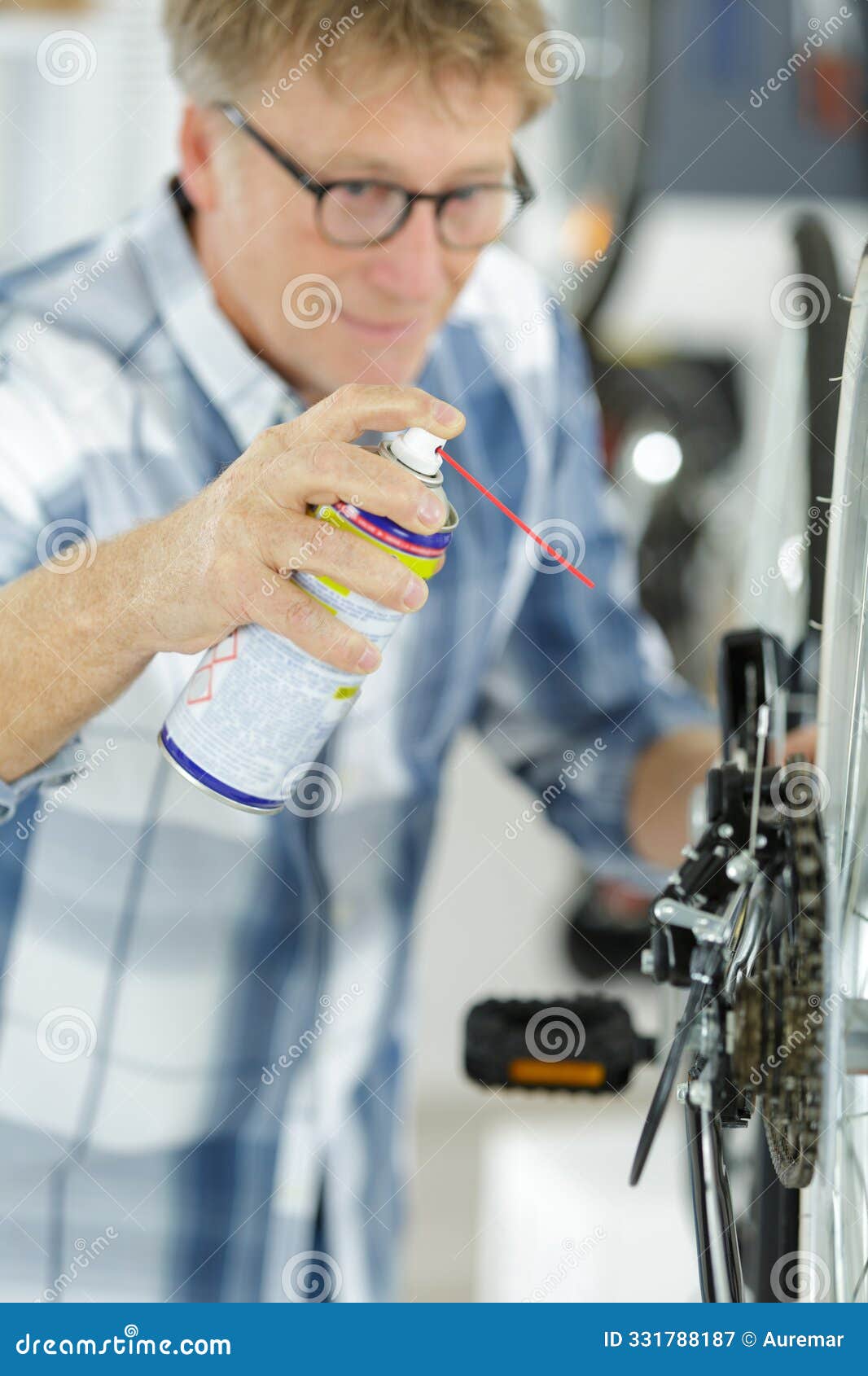 Technical Expertise Taking Care Gear Bicycle Shop Stock Image - Image ...