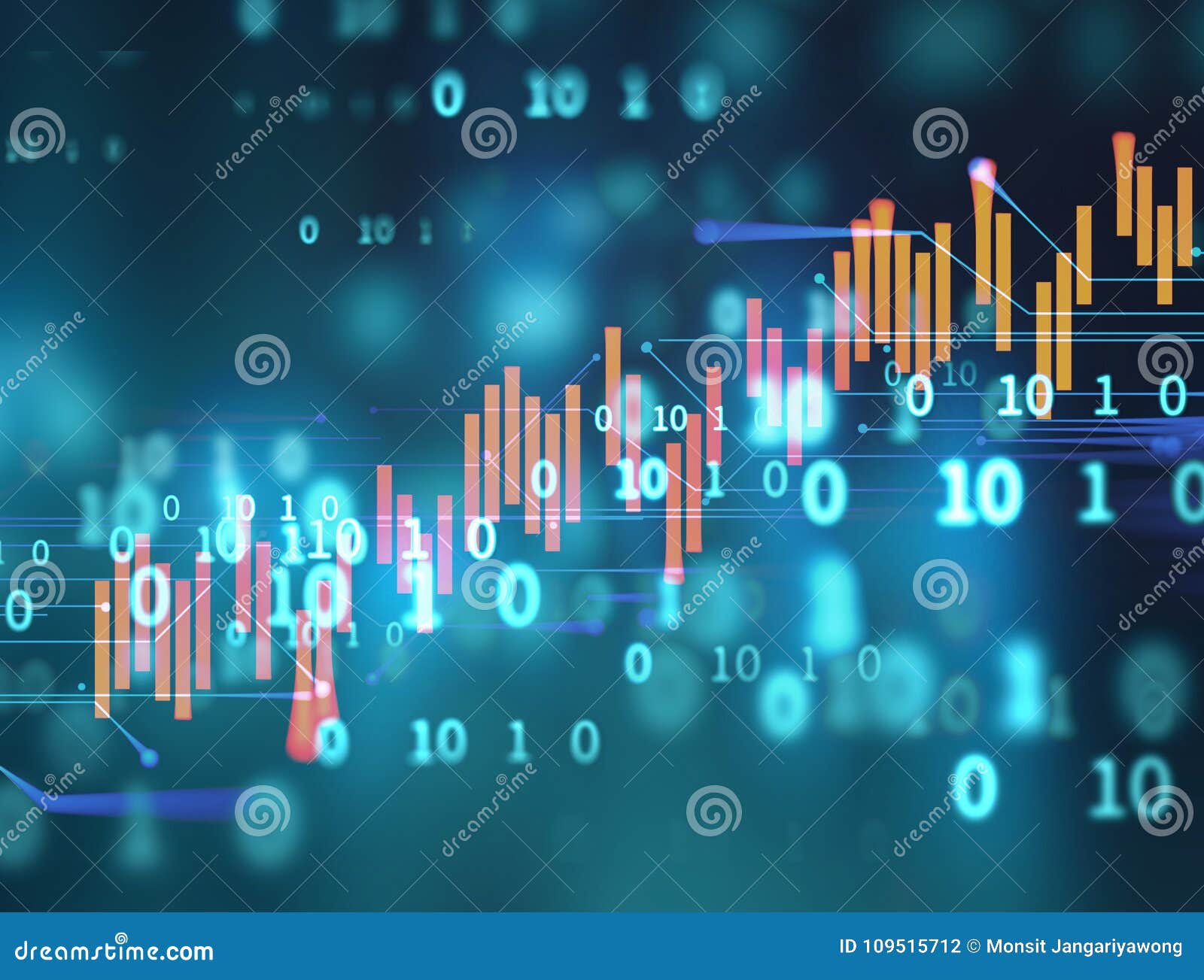 Technical Financial Graph on Technology Abstract Background Stock ...