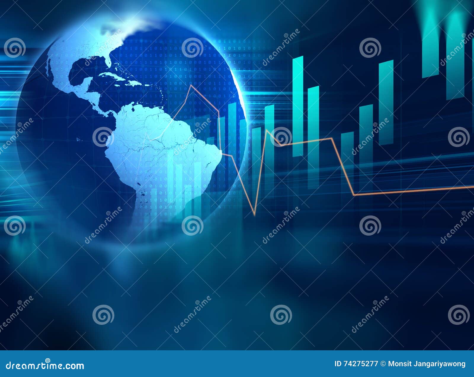 Technical Financial Graph on Technology Abstract Background Stock ...