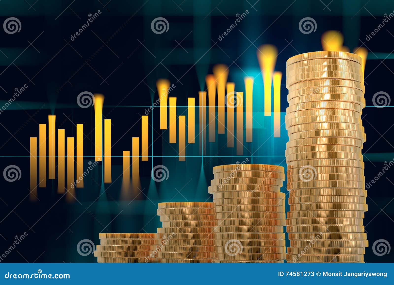 Technical Financial Graph on Technology Abstract Background Stock ...
