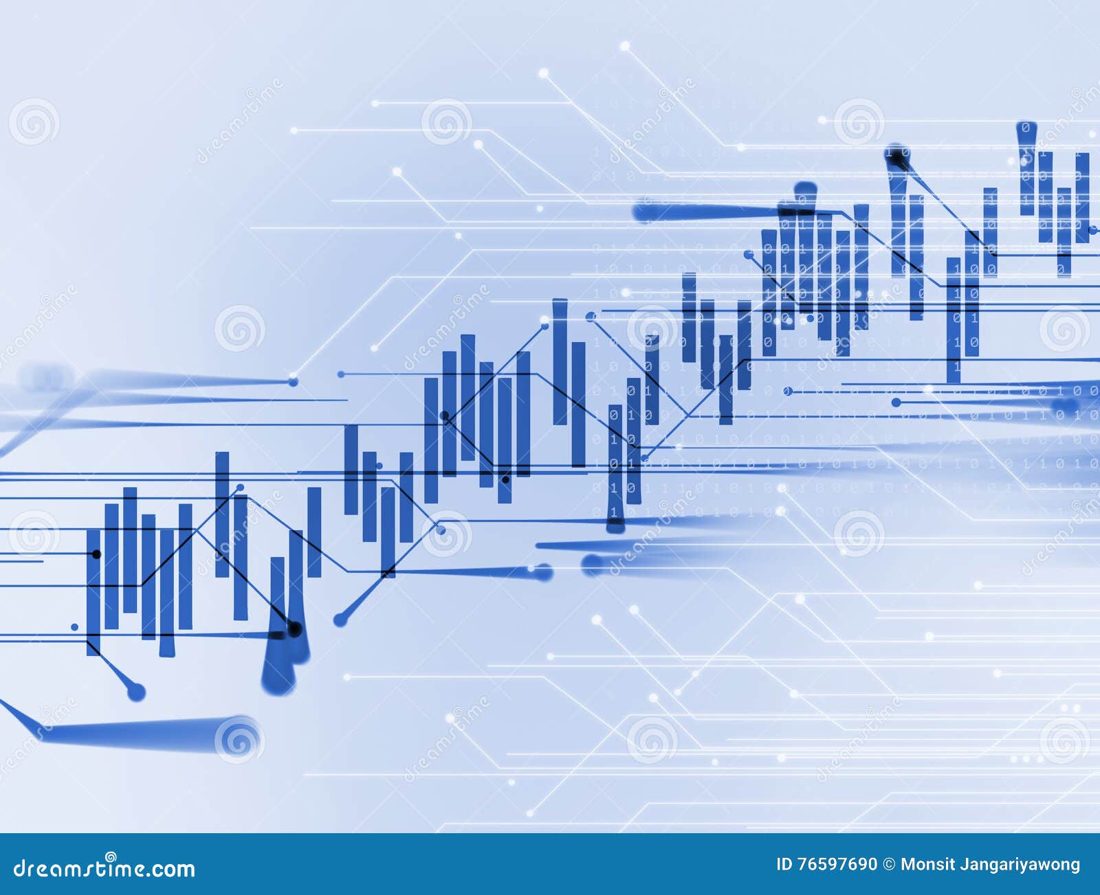 Technical Financial Graph on Technology Abstract Background Stock ...