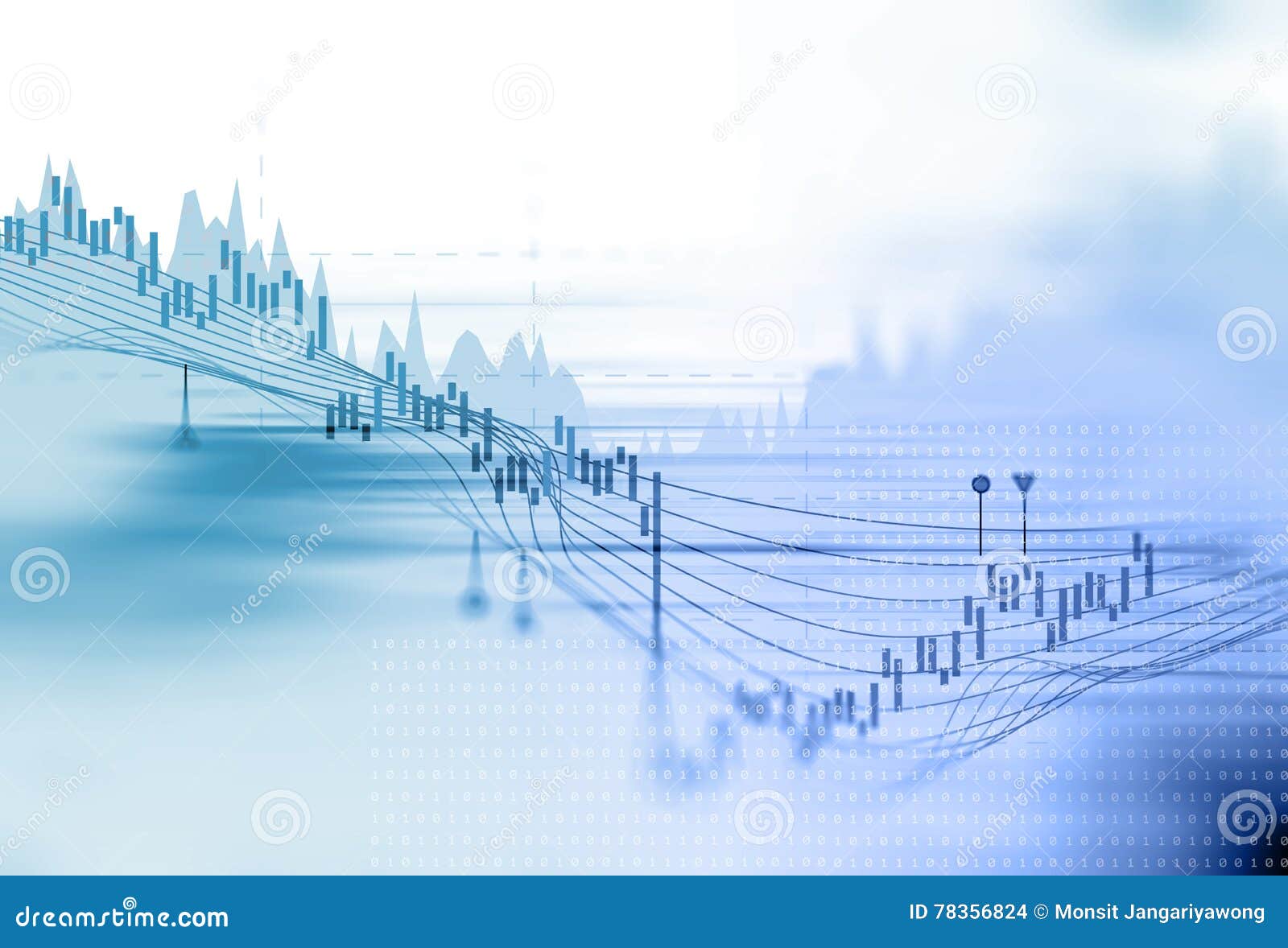 Technical Financial Graph on Technology Abstract Background Stock ...