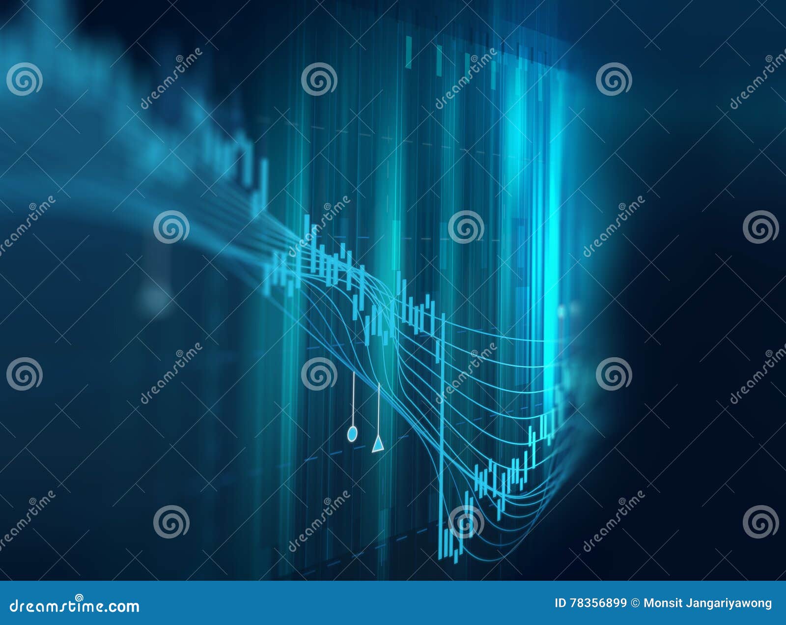 Technical Financial Graph on Technology Abstract Background Stock ...