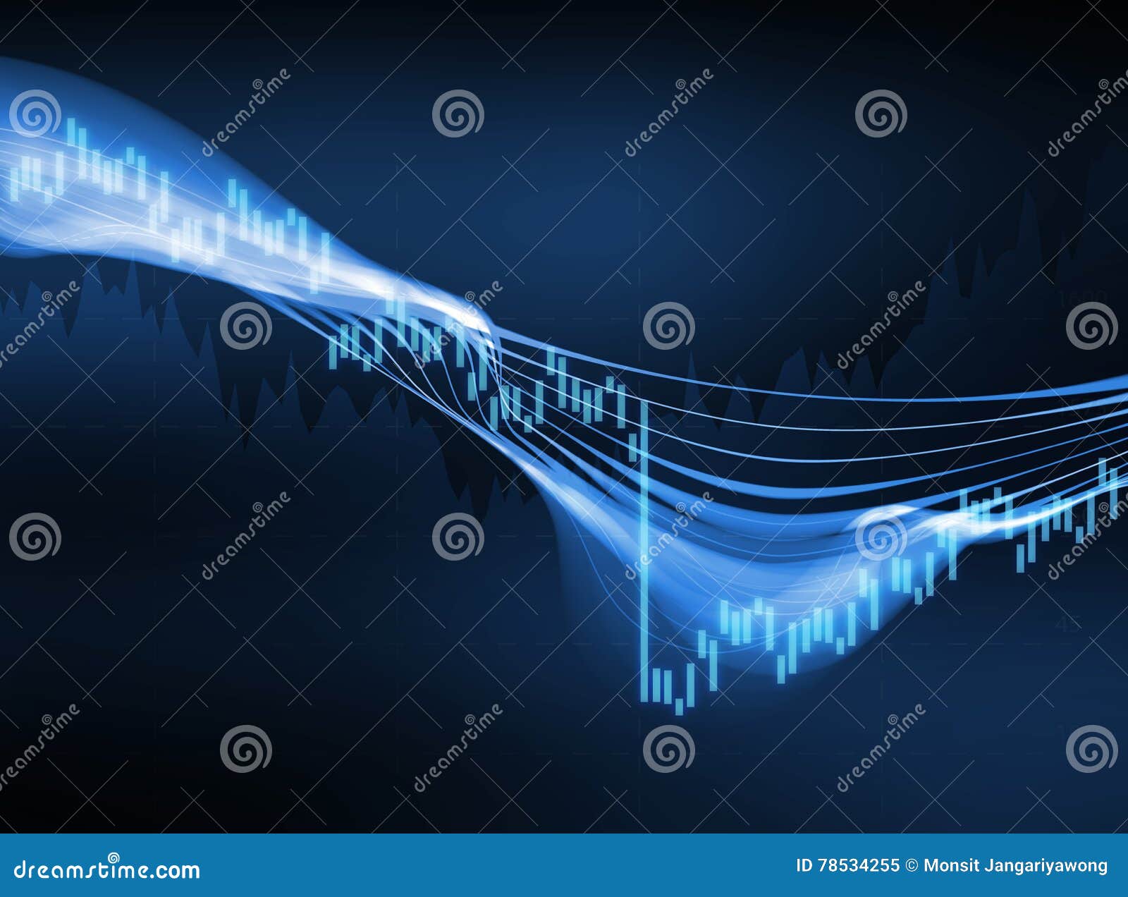 Technical Financial Graph on Technology Abstract Background Stock ...