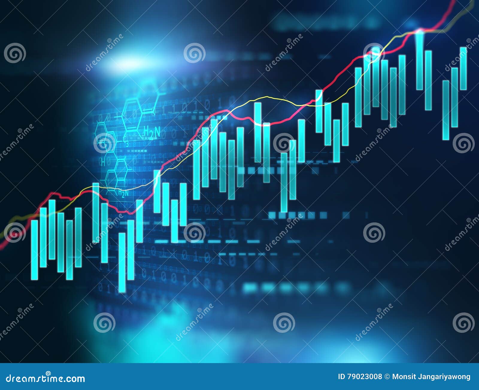 Technical Financial Graph on Technology Abstract Background Stock ...
