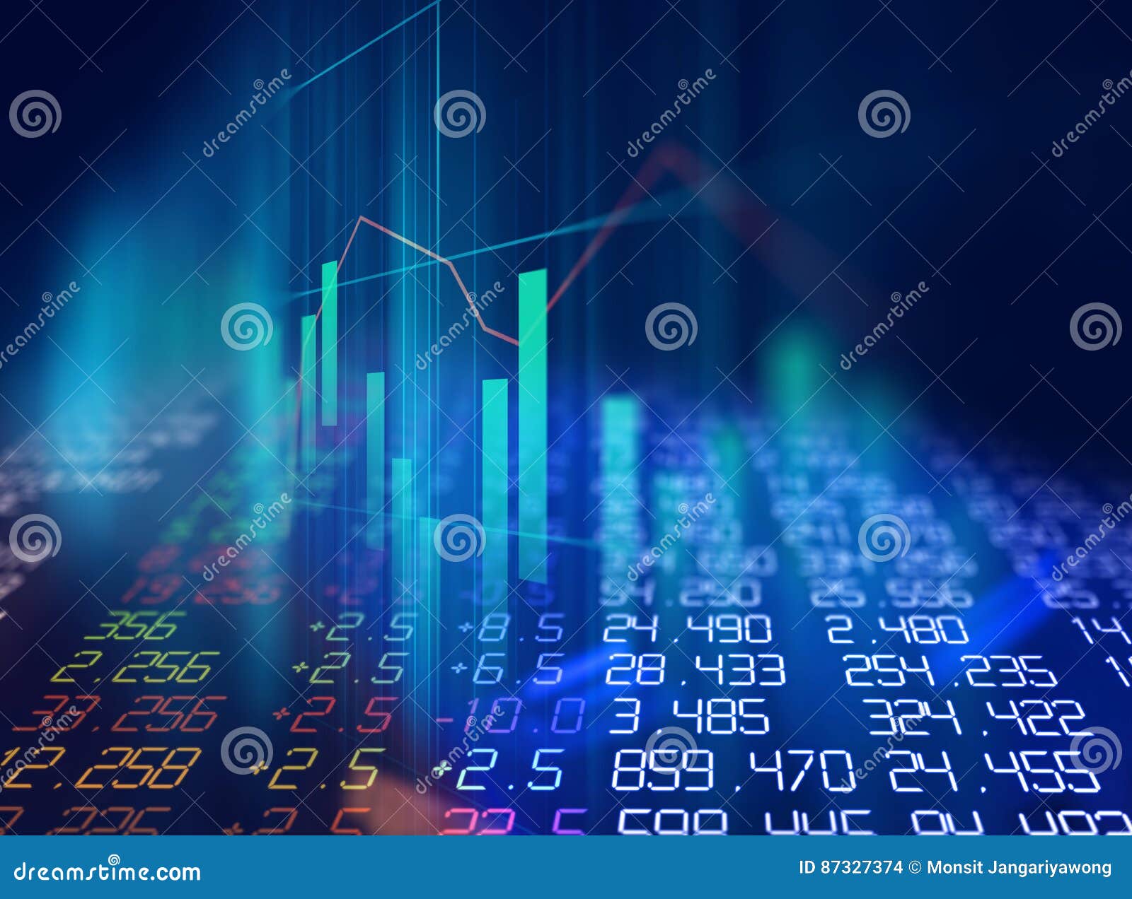 Technical Financial Graph on Technology Abstract Background Stock ...