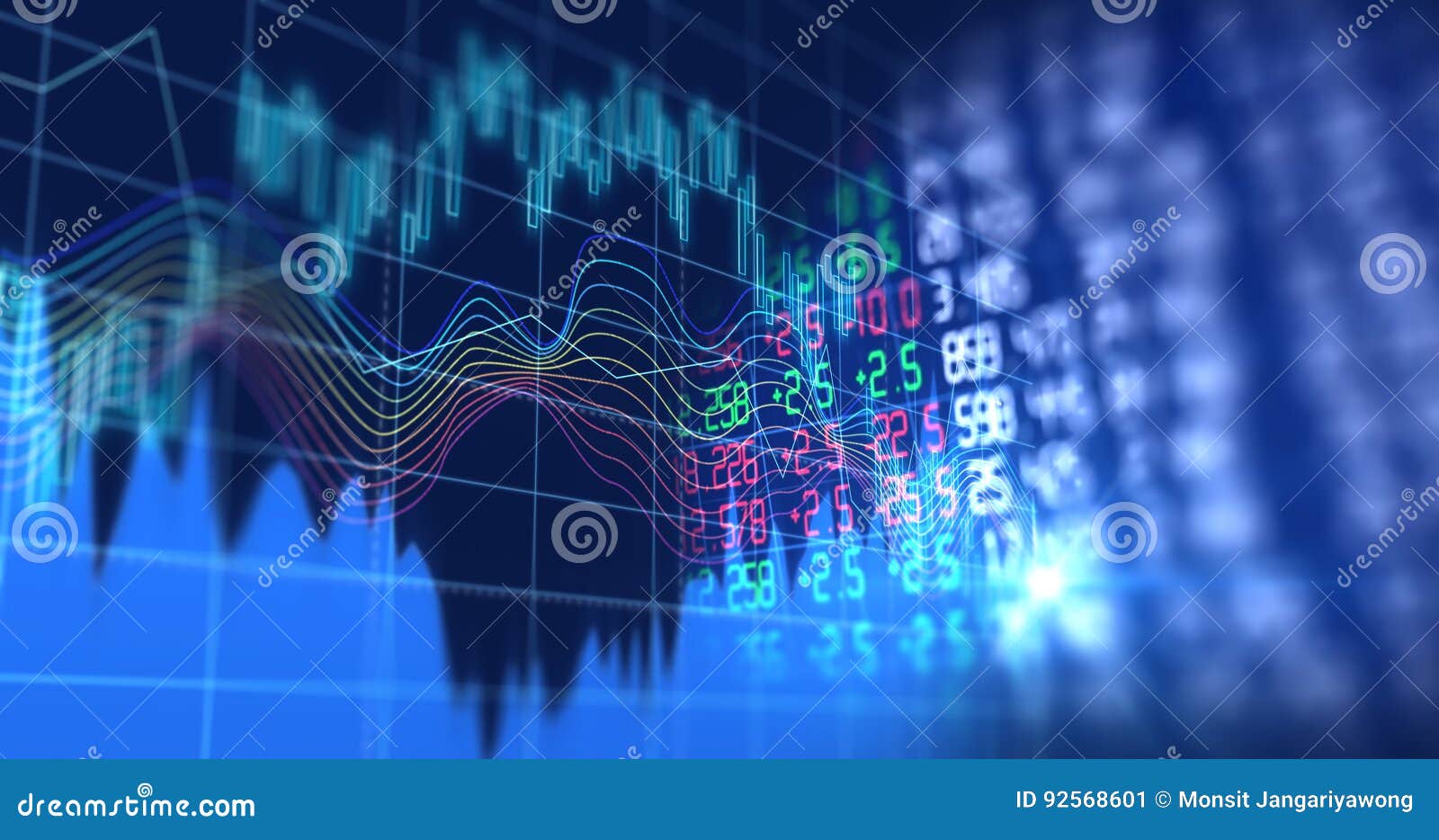 Technical Financial Graph on Technology Abstract Background Stock ...