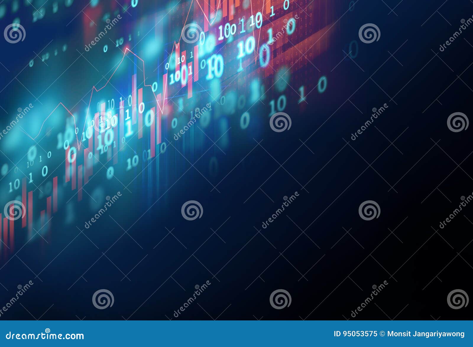 Technical Financial Graph on Technology Abstract Background Stock ...