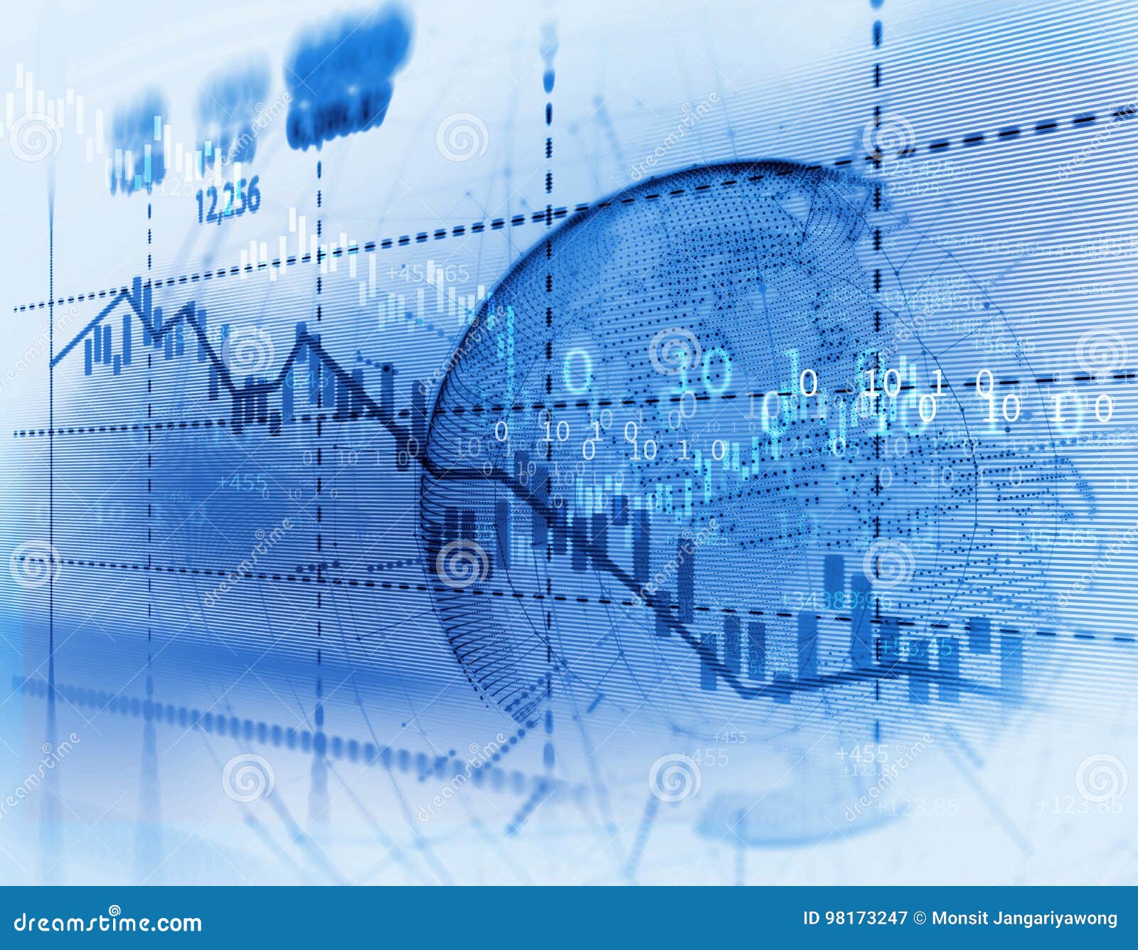 Technical Financial Graph on Technology Abstract Background Stock ...