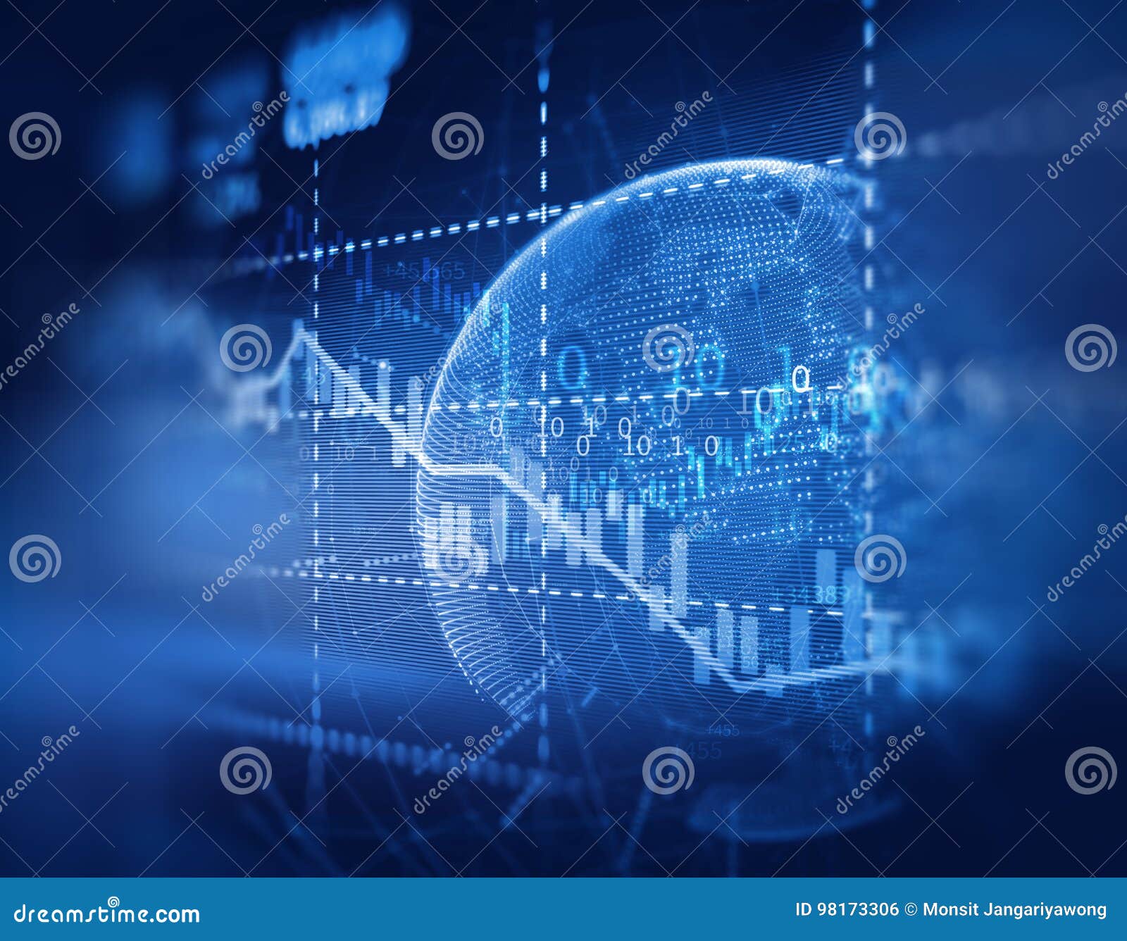 Technical Financial Graph on Technology Abstract Background Stock ...