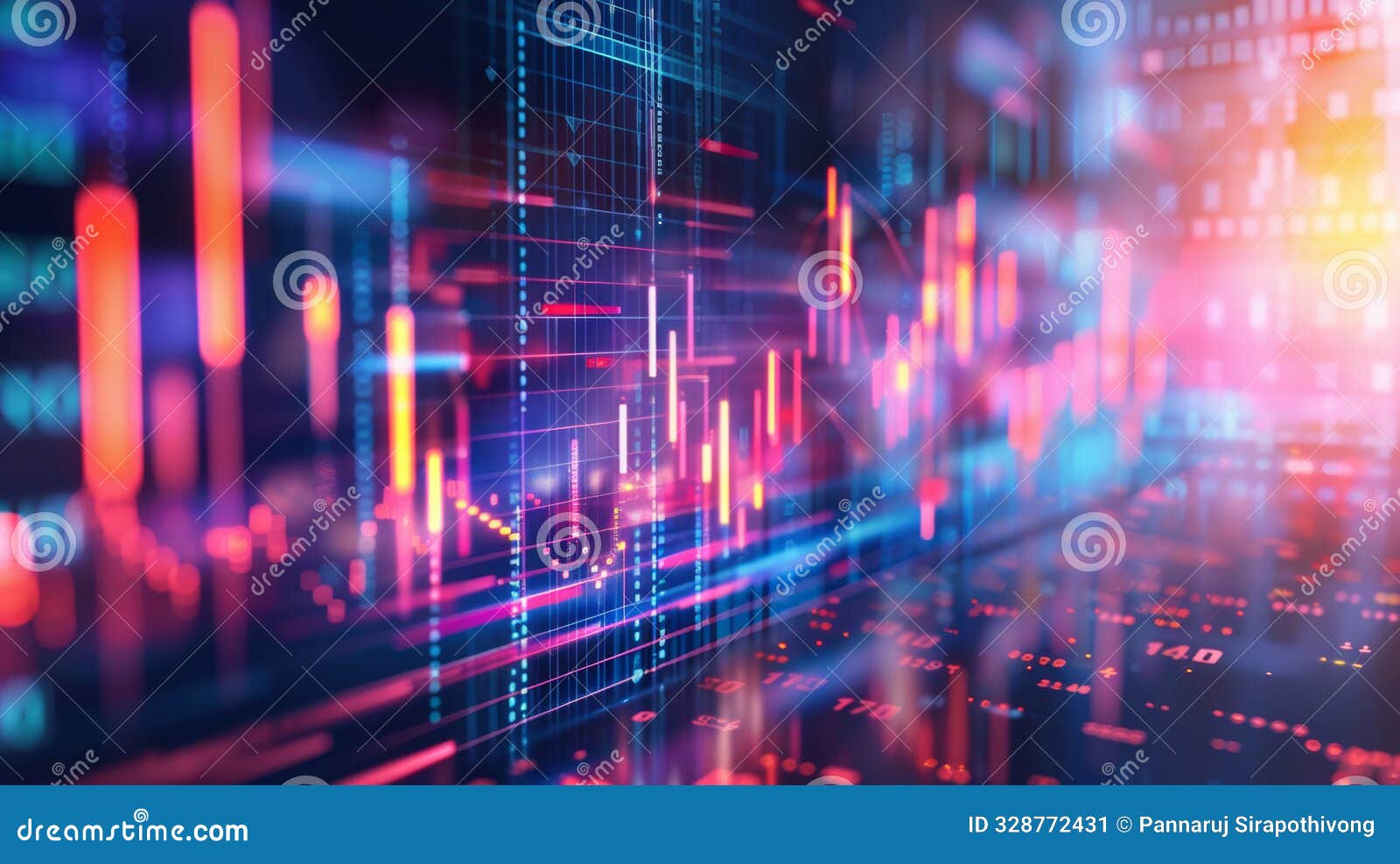 Technical Financial Graph on Technology Background Technical Investment ...