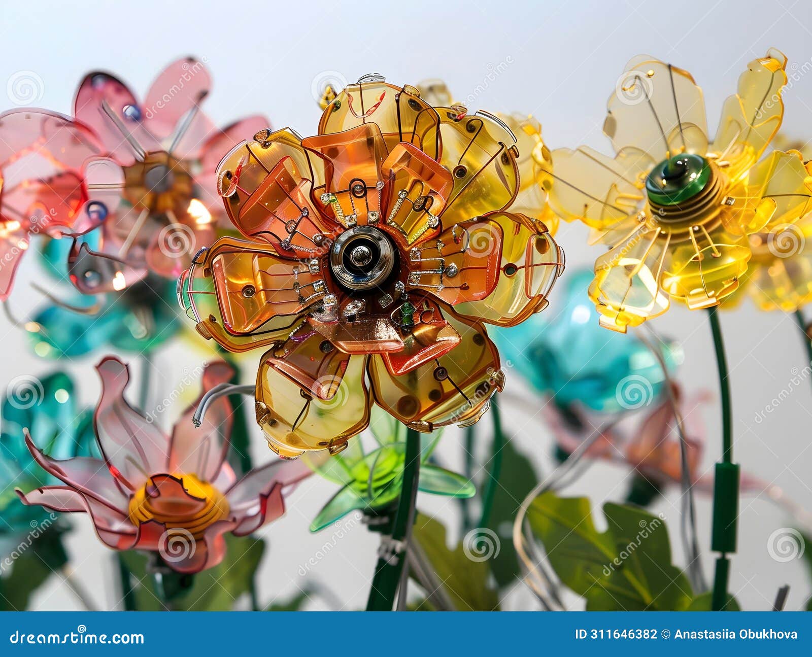 Technical Flowers Flowchart Composition Vector Illustration ...