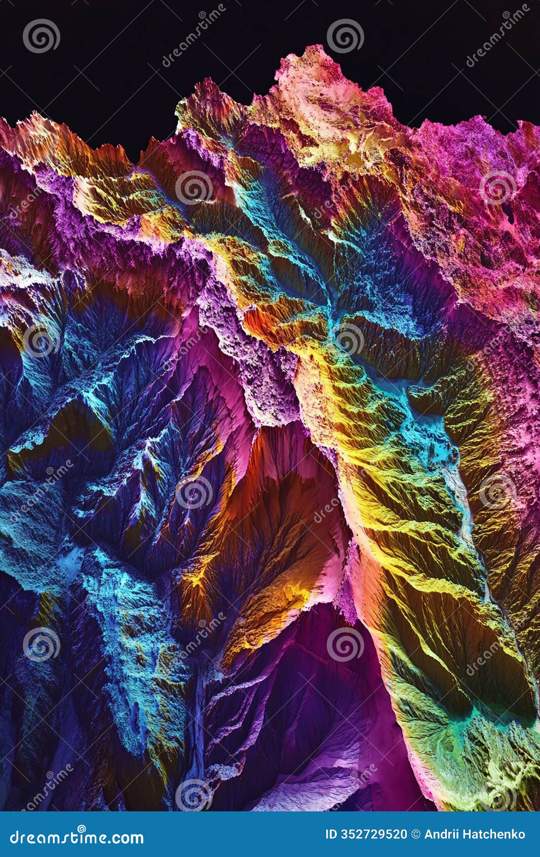 Technical GIS Map of a Canyon System Created from LiDAR Scans with ...