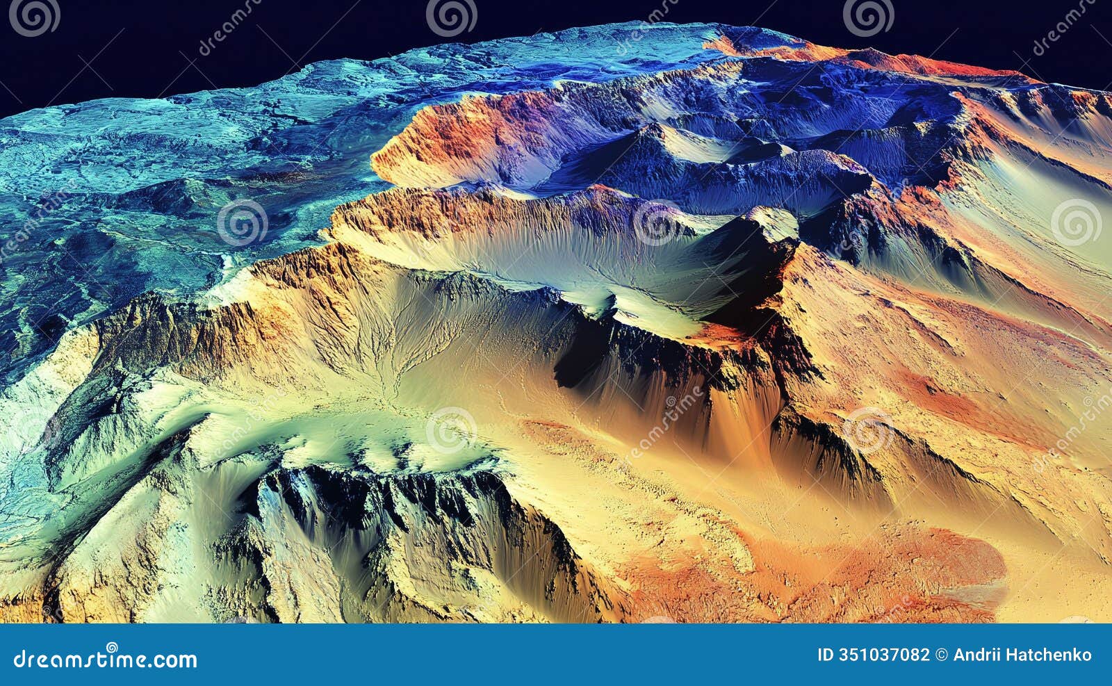 Technical GIS Map of a Rugged Desert Terrain with LiDAR Data Rendering ...
