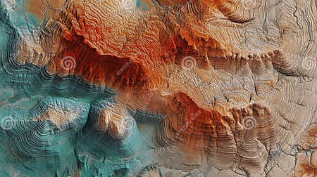 Technical GIS Map of a Rugged Desert Terrain with LiDAR Data Rendering ...