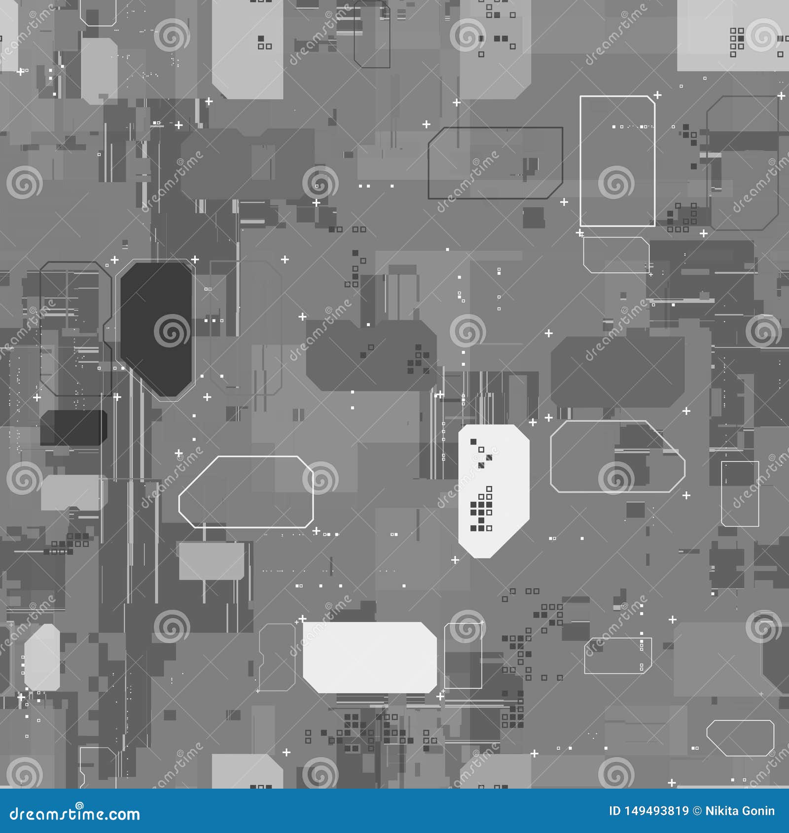 Technical Grid Seamless Displacement Map for 3d Rendering Stock ...